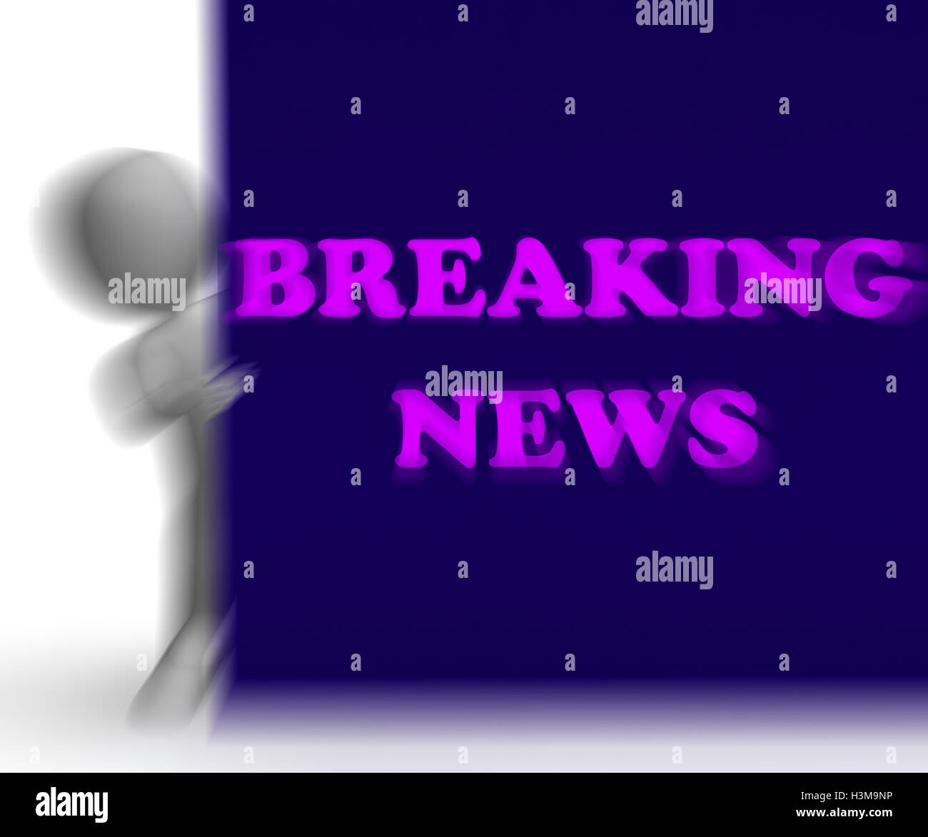 Breaking News Placard Showing Last Minute News Stock Photo - Alamy