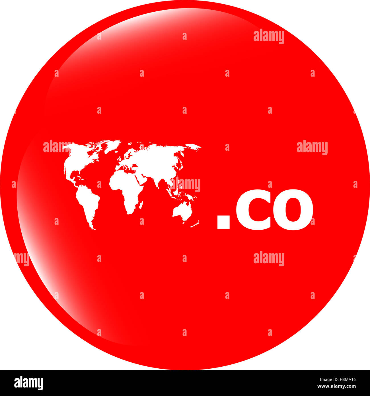 Domain CO sign icon. Top-level internet domain symbol with world map ...