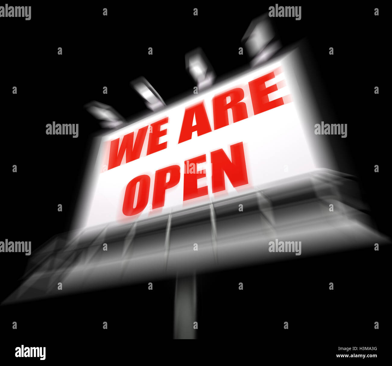 We are Open Sign Displays Grand Opening and Inauguration Stock Photo ...