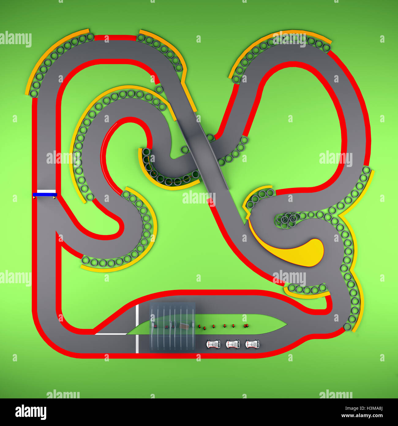 karting top view isolated on white. 3D rendering Stock Photo - Alamy