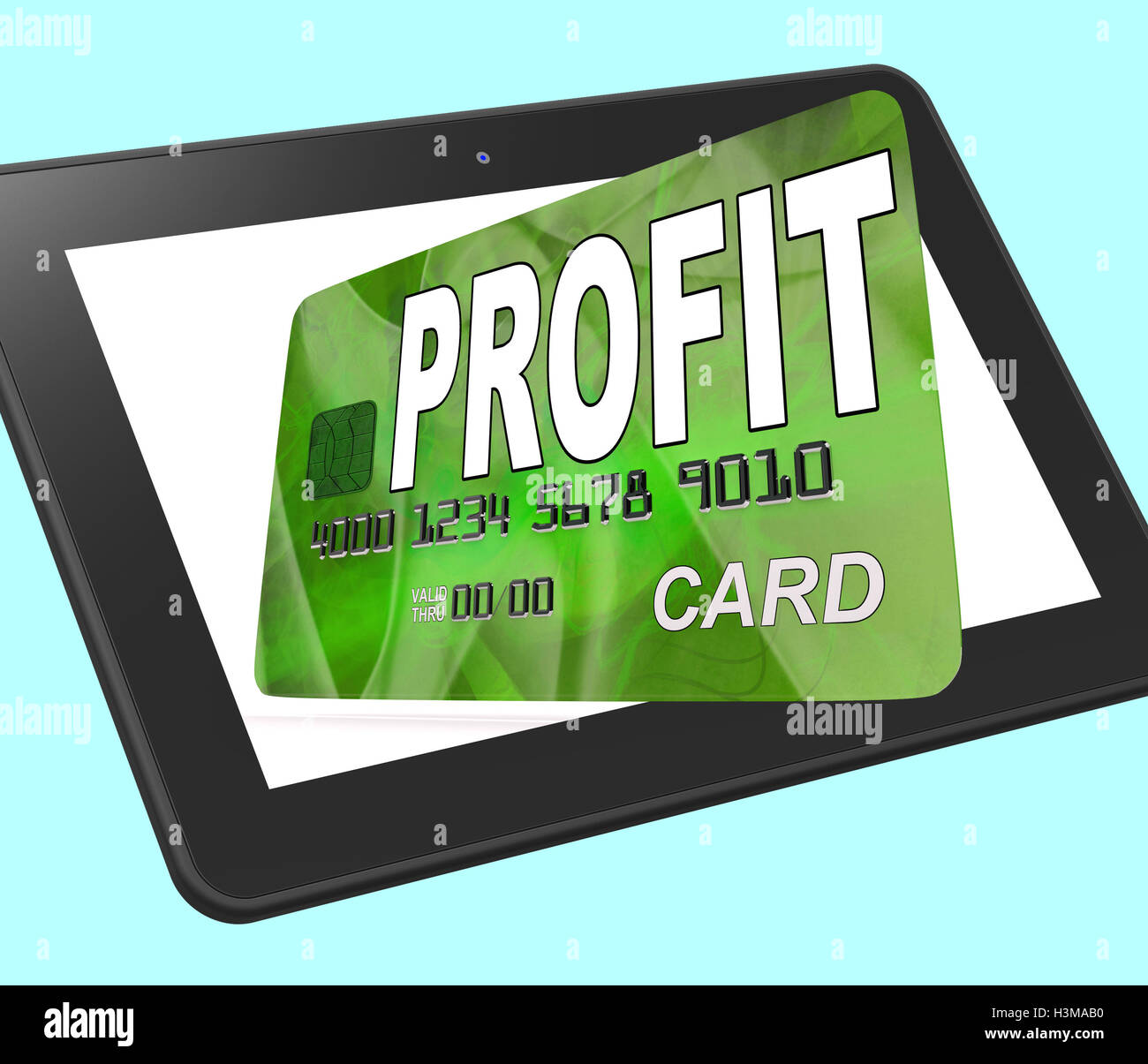 Profit on Credit Debit Card Calculated Shows Earn Money Stock Photo - Alamy