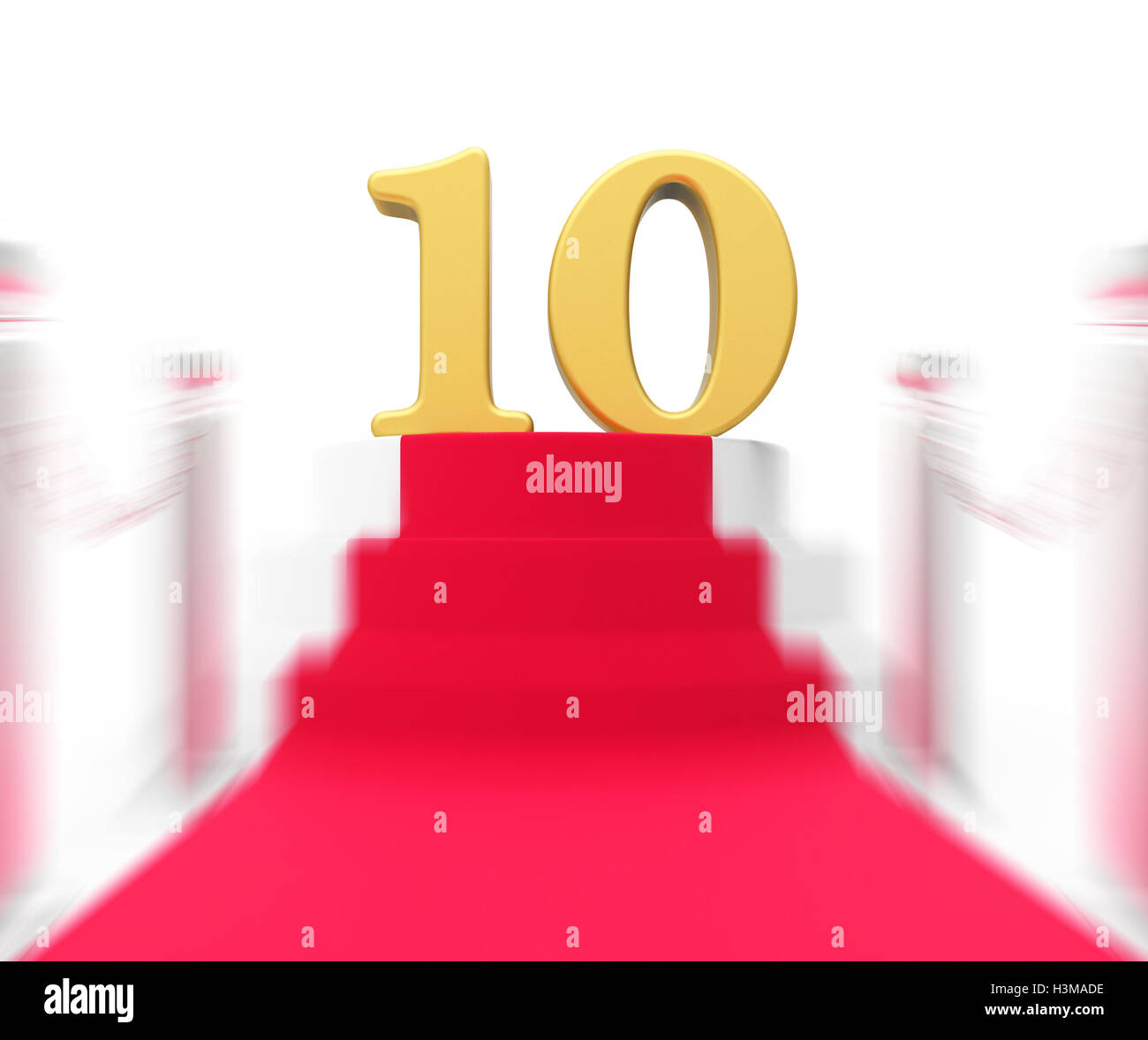 Golden Ten On Red Carpet Displays Film Industry Awards And Prize Stock ...