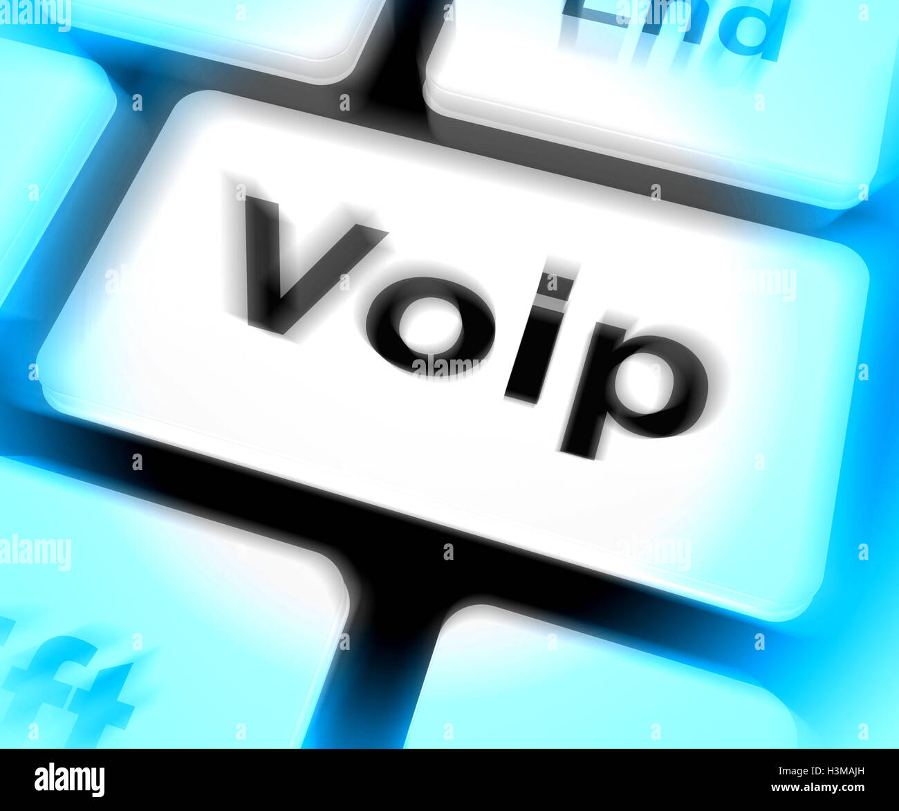 Voip Keyboard Means Voice Over Internet Protocol Or Broadband Te Stock ...