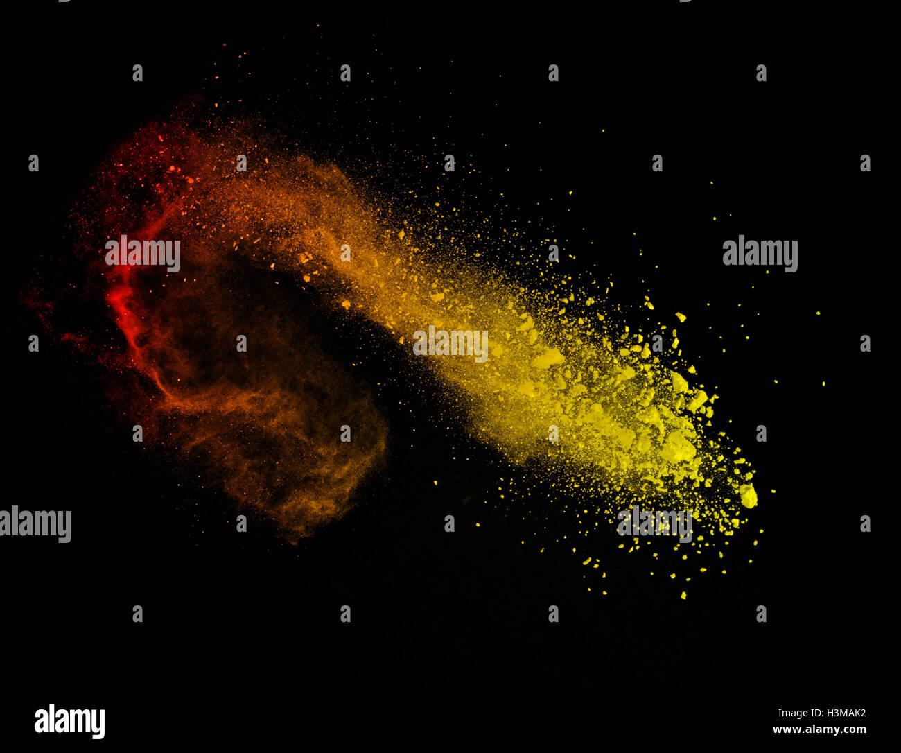 Explosion of colored powder, isolated on black background Stock Photo ...