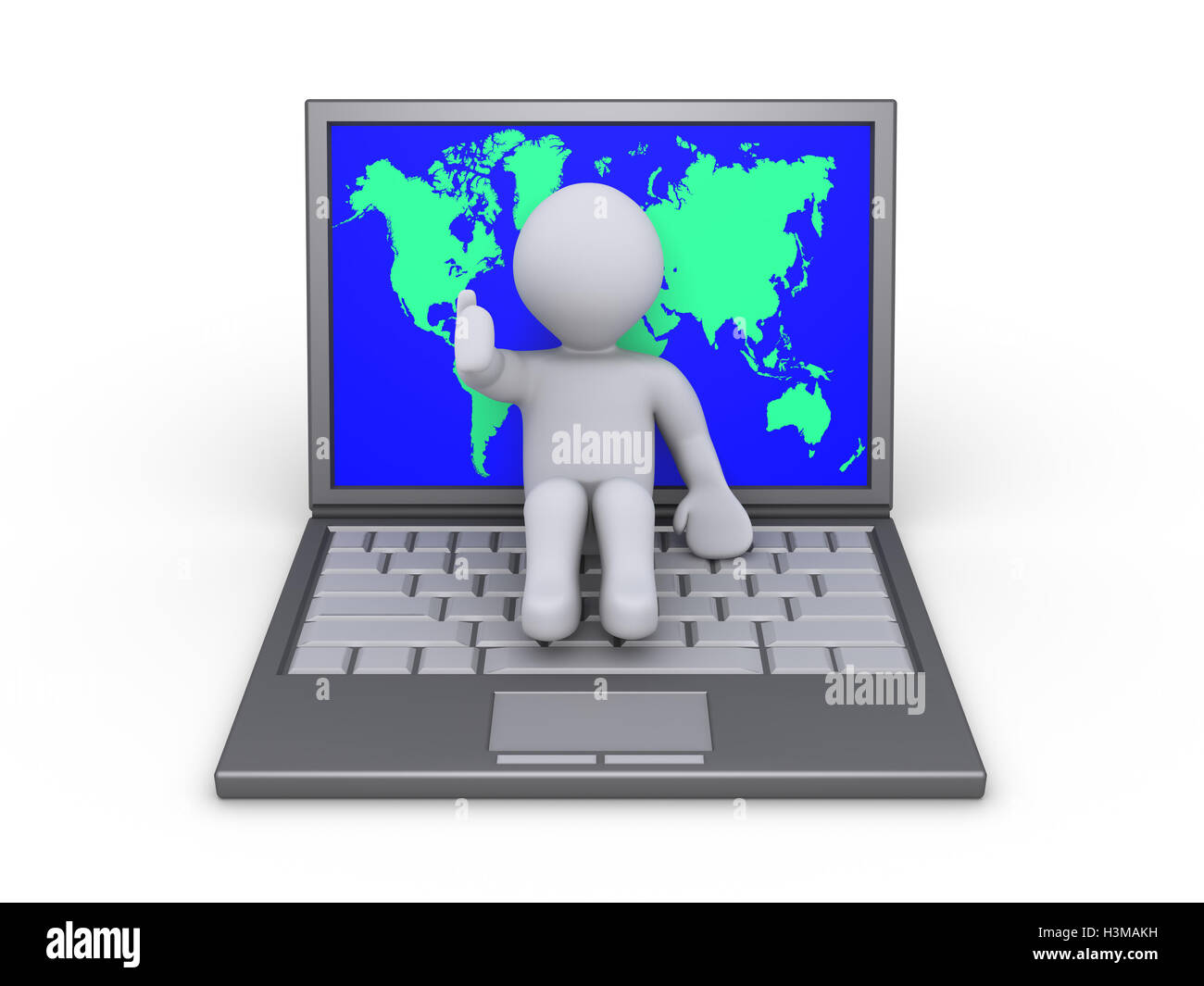 Person with laptop connected to internet Stock Photo - Alamy