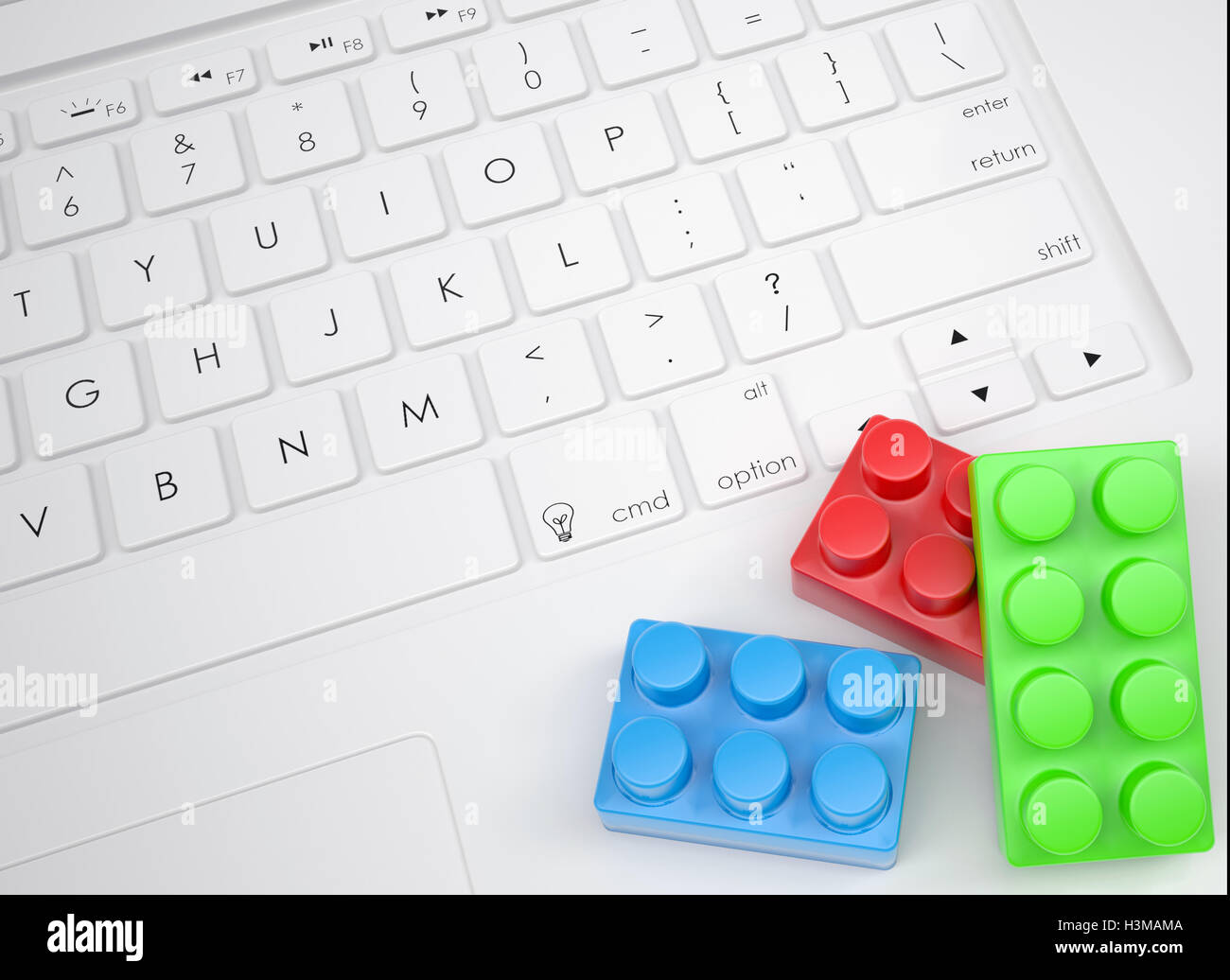 Toy bricks on keyboard hi-res stock photography and images - Alamy