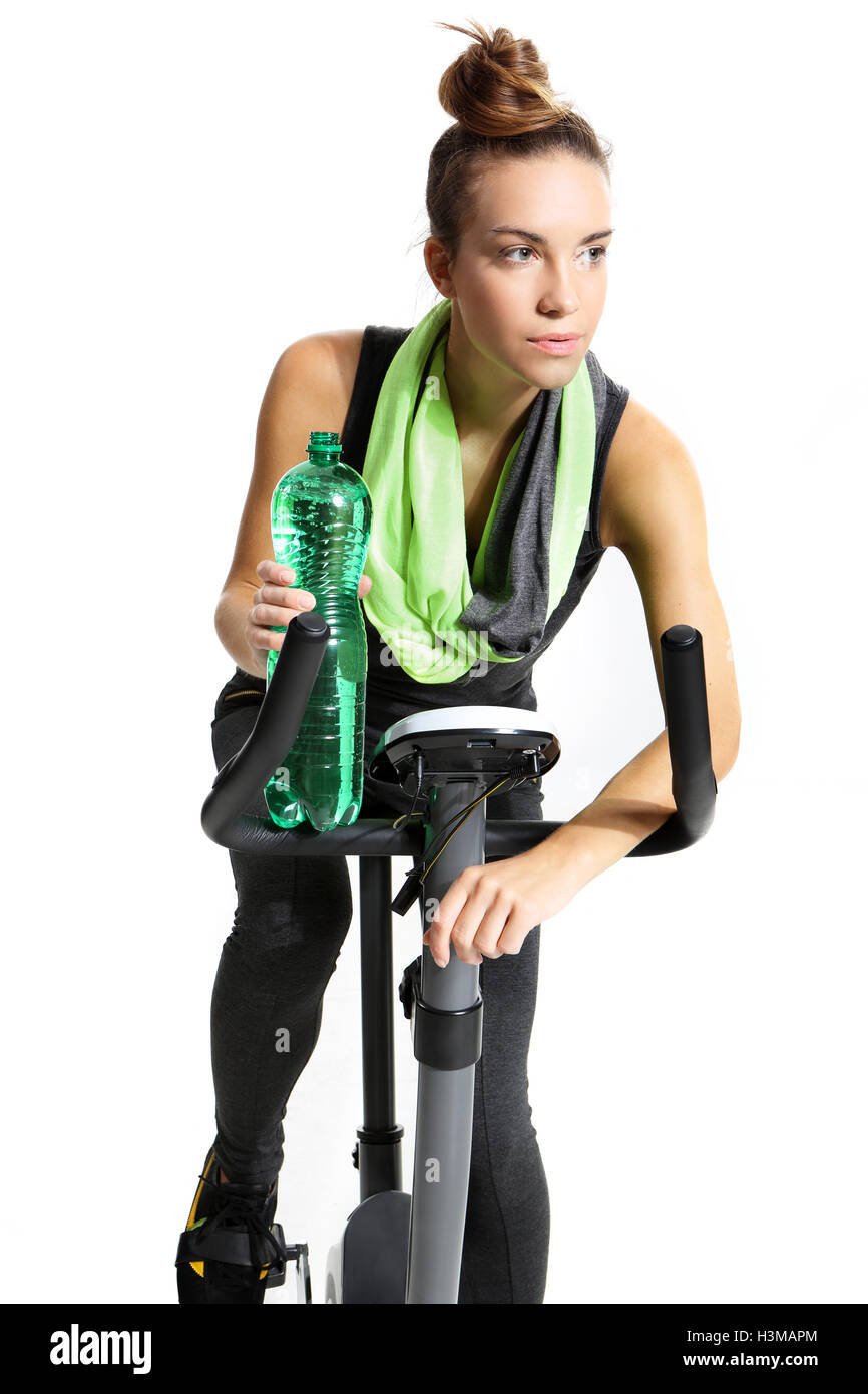 Woman on spinning Stock Photo - Alamy