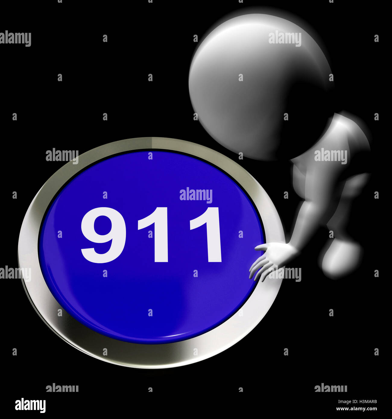 Nine One One Pressed Shows 911 Emergency Or Crisis Stock Photo - Alamy