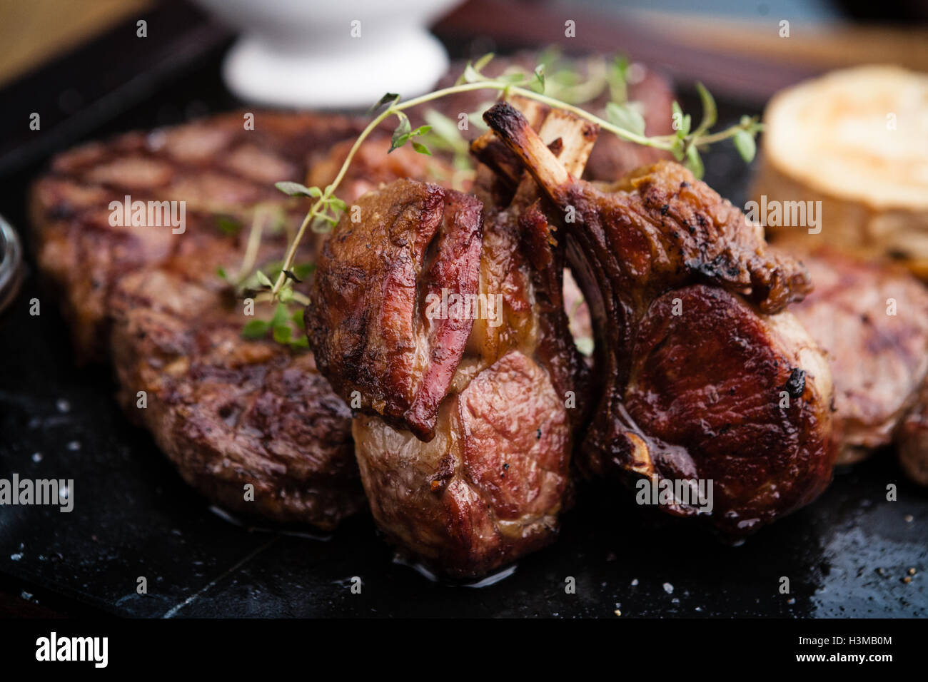 Assorted delicious steaks Stock Photo - Alamy