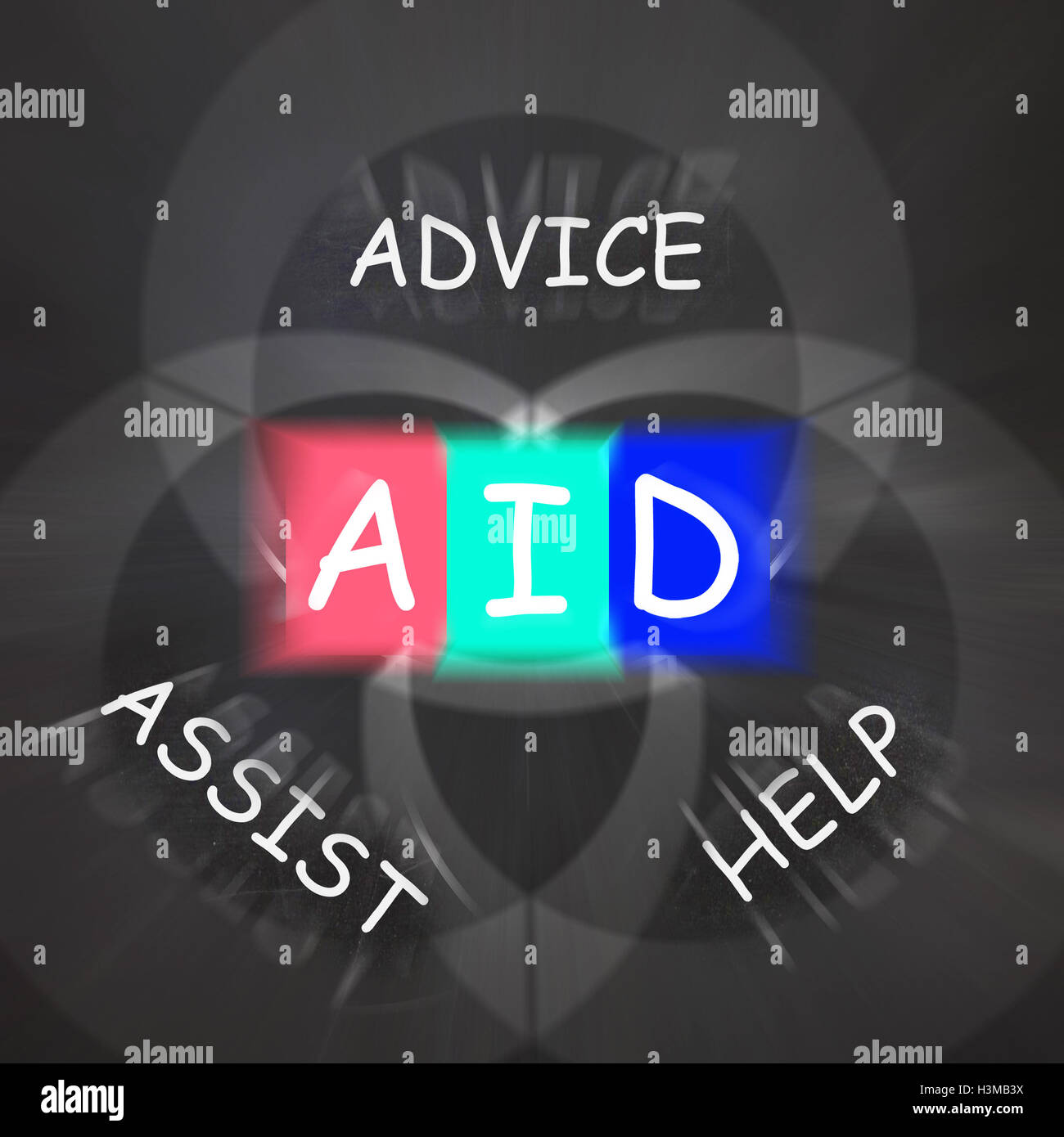 Supportive Words Displays Advice Assist Help and Aid Stock Photo - Alamy