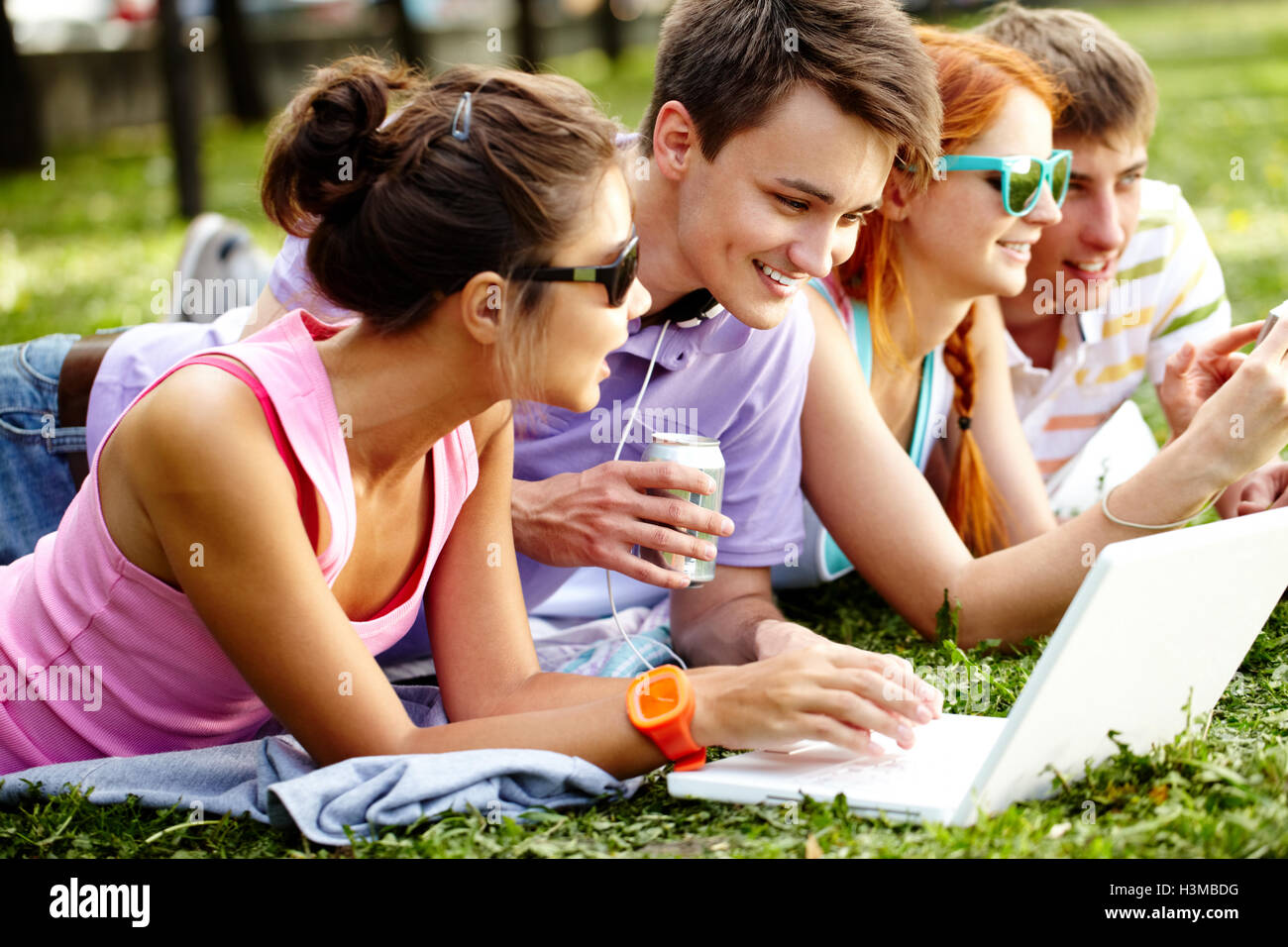 Students at break Stock Photo - Alamy