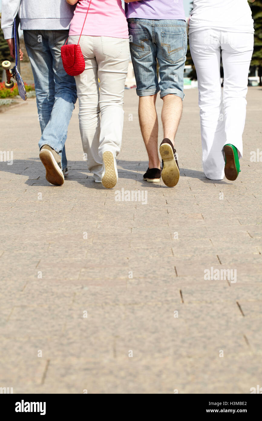 Man woman feet walking low section hi-res stock photography and images ...