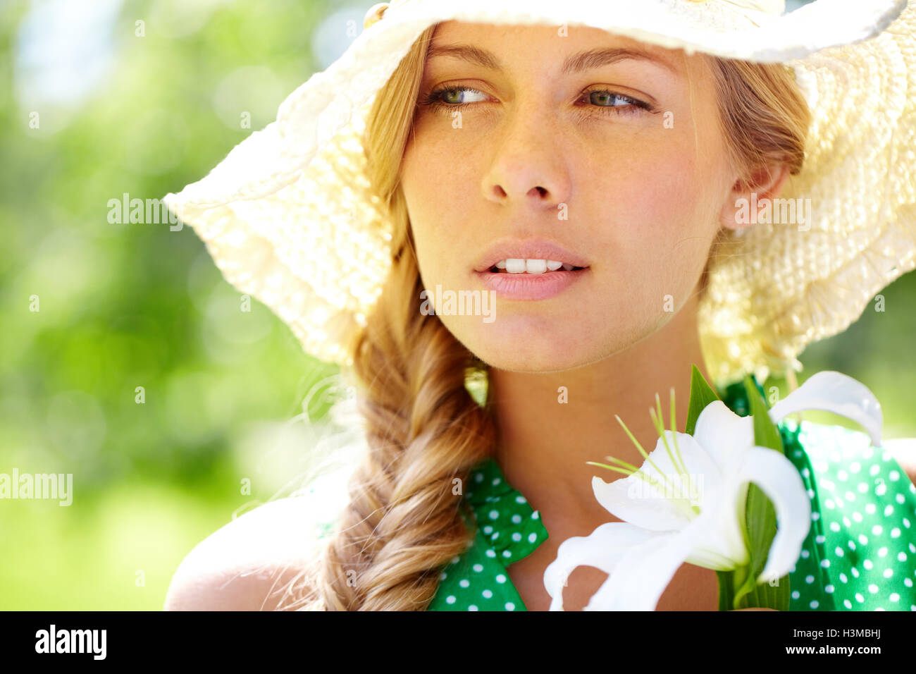 Girl in hat Stock Photo - Alamy