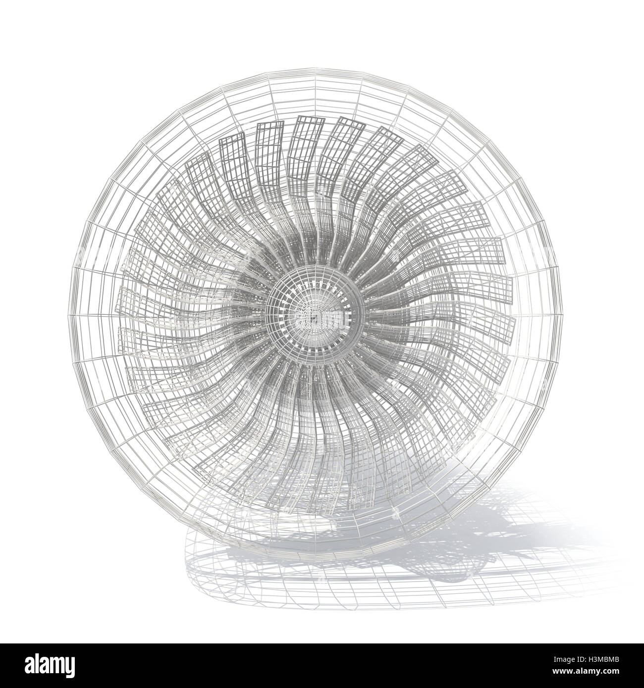 Grid jet engine isolated on white with shadow. 3d rendering Stock Photo ...