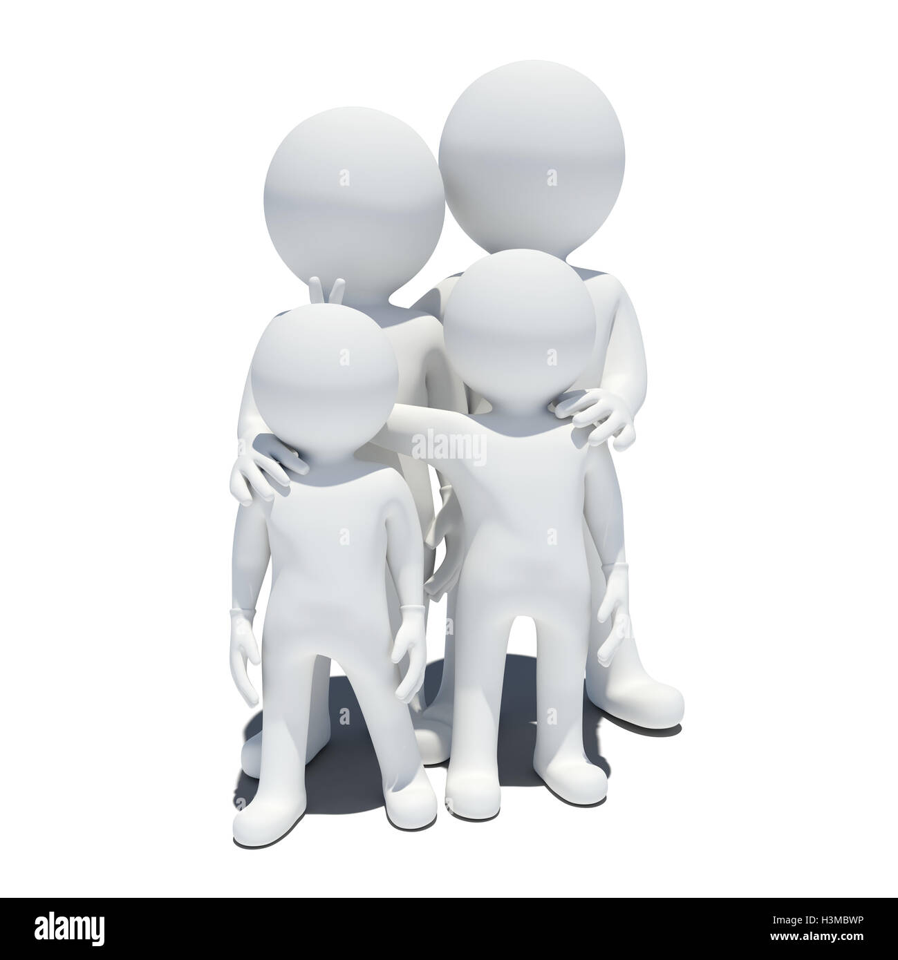 Family 3d white people Stock Photo - Alamy