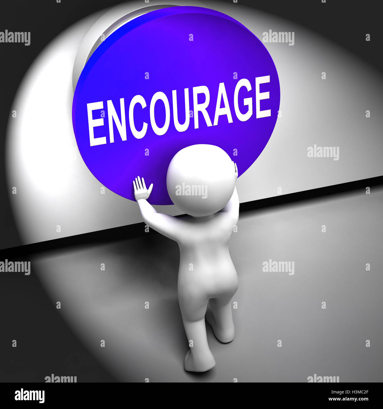 Encourage Pressed Means Inspire Motivate And Energize Stock Photo - Alamy