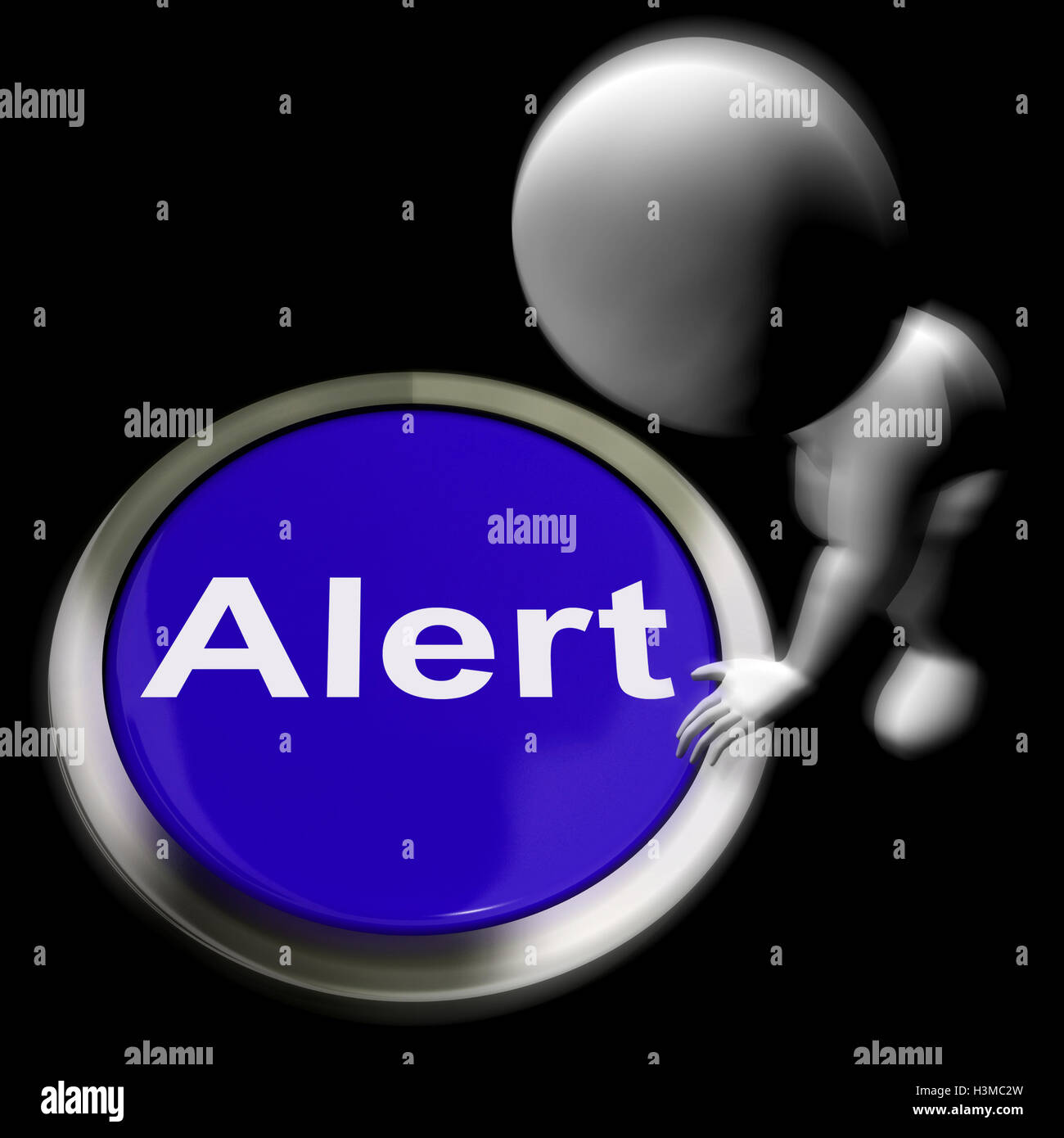Alert Pressed Shows Warn Caution Or Raise Alarm Stock Photo - Alamy