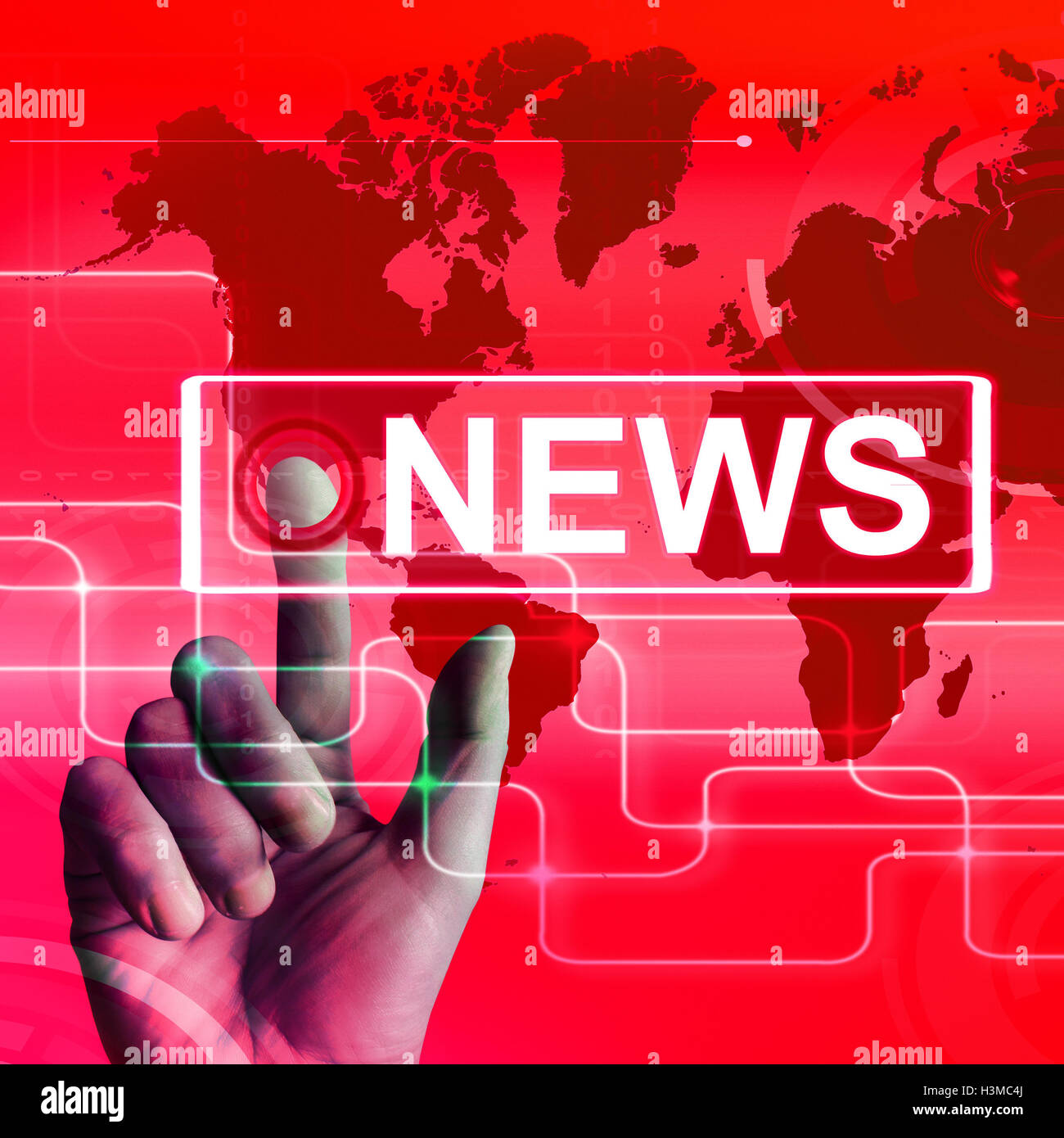 News Map Displays Worldwide Newspaper or Media Information Stock Photo ...