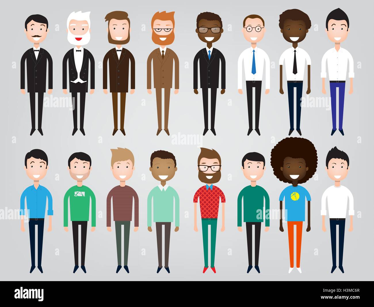 Crowd smiling business people Stock Vector Images - Alamy