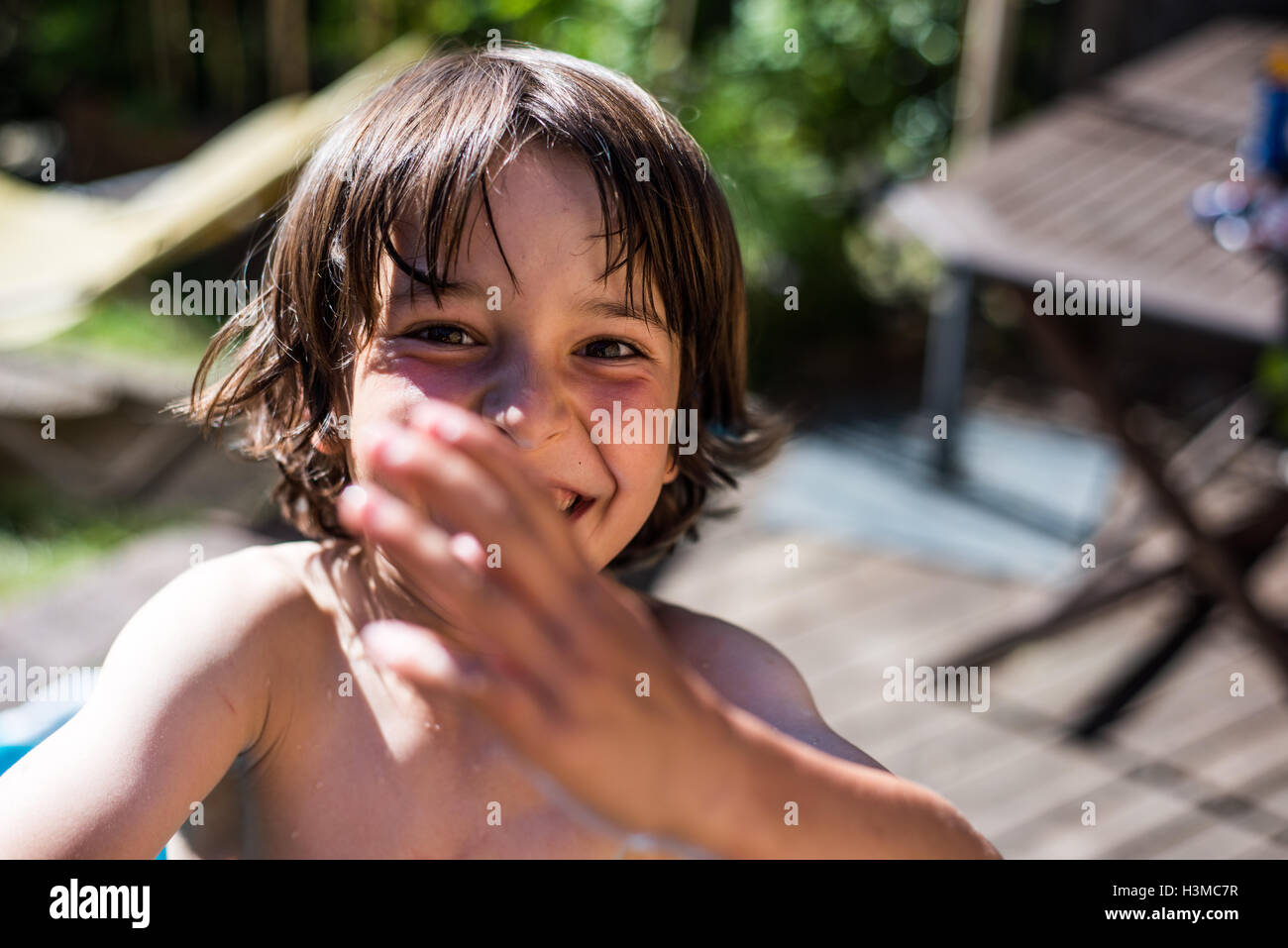 Happy boy on summer day Stock Photo - Alamy