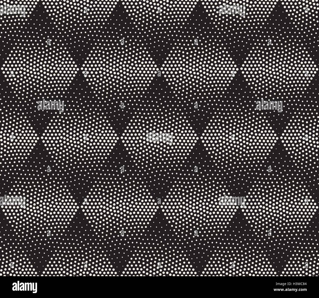 Vector Seamless Black and White Stippling Halftone Gradient Rhombus Pattern Stock Vector Image ...