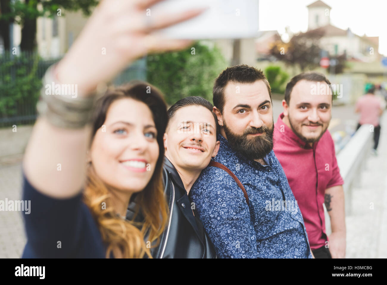 Group friends selfie in hi-res stock photography and images - Alamy