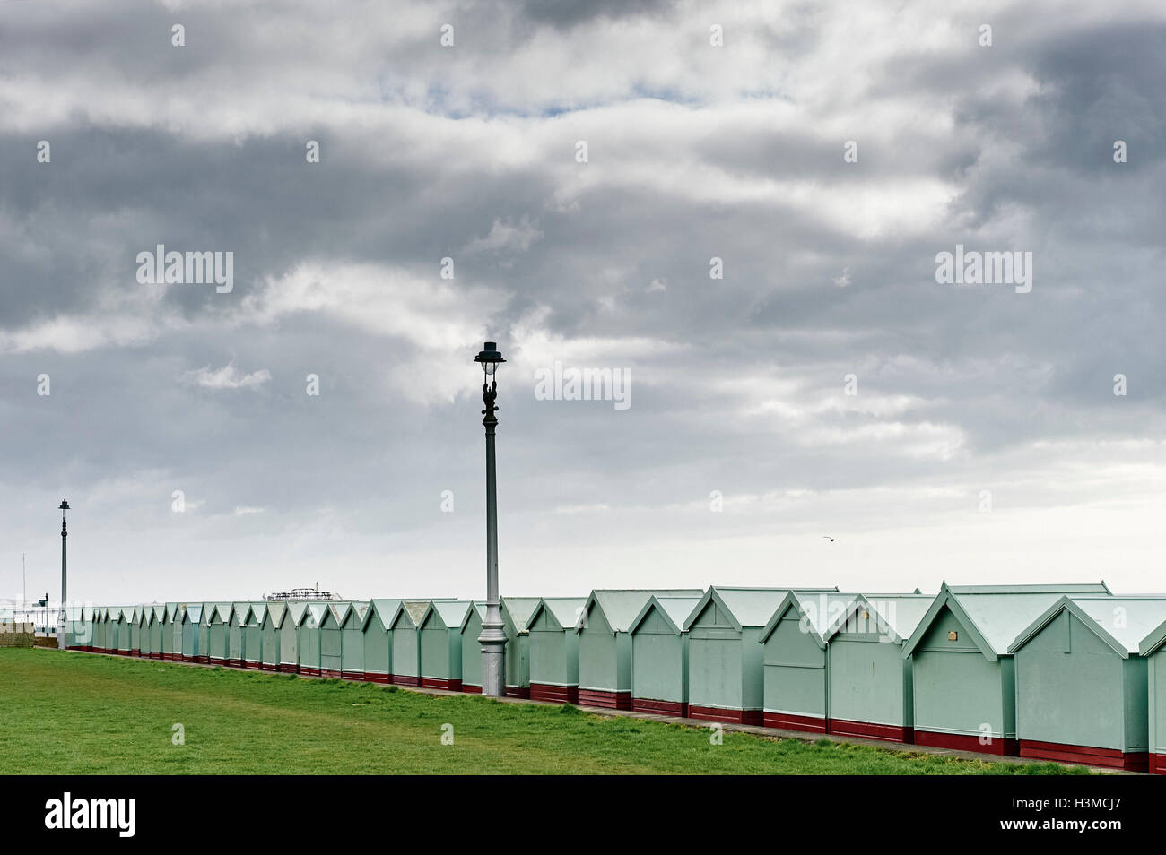 Bath houses, Brighton beach, England Stock Photo - Alamy