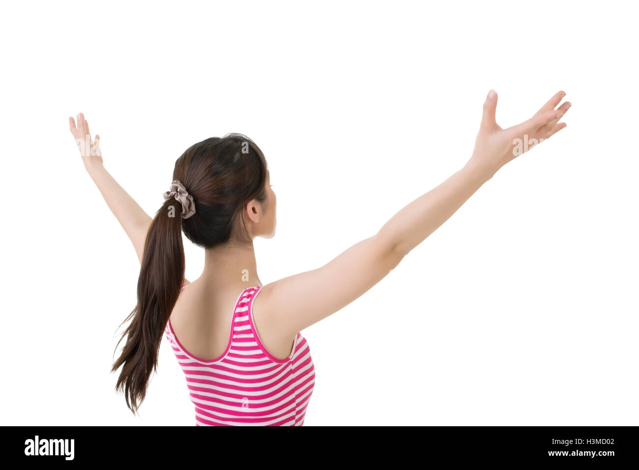 Asian woman feel free Stock Photo - Alamy