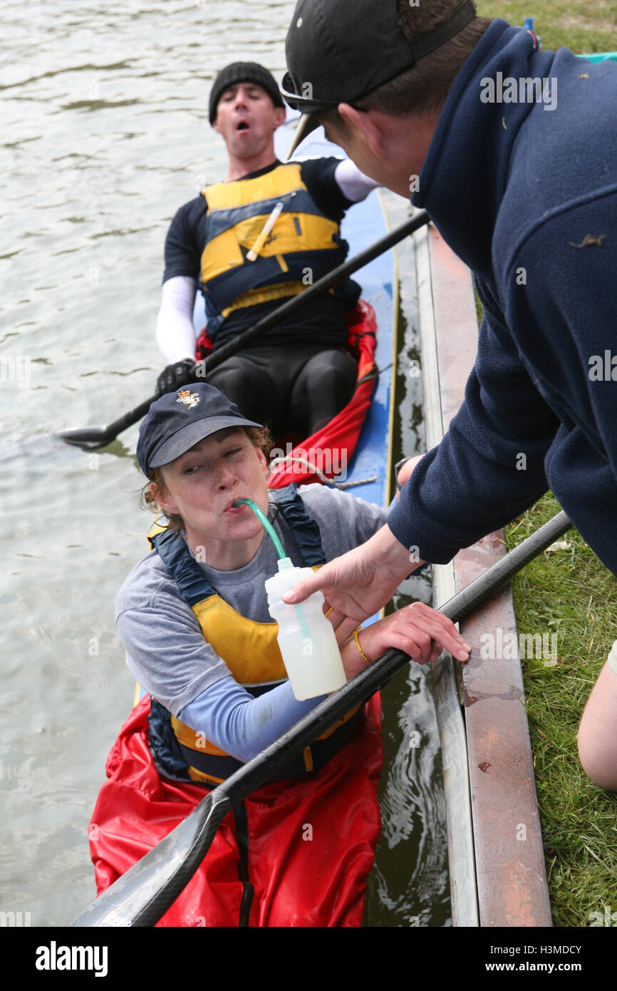 Senior doubles crew in the non-stop race being refuelled by their ...