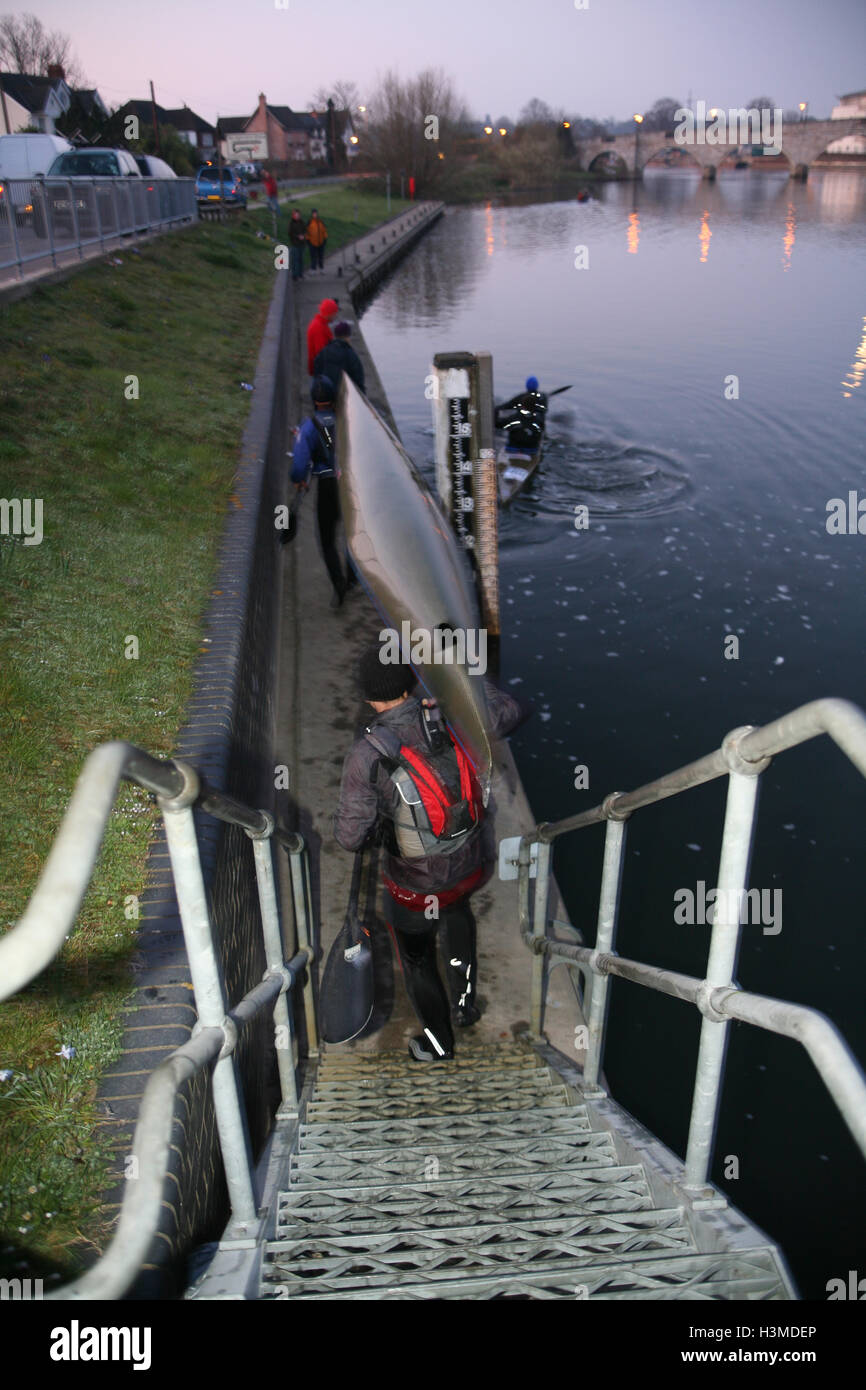First light of day as these senior doubles crews leave Molesey lock ...