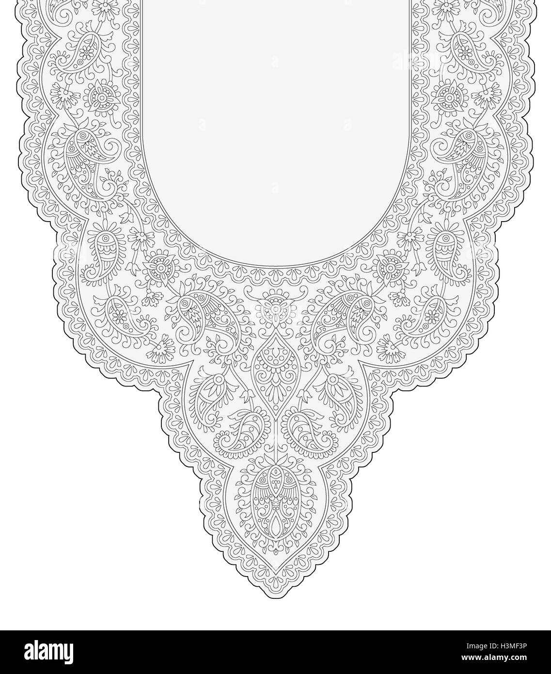 Neck designs for salwar kameez Black and White Stock Photos & Images ...