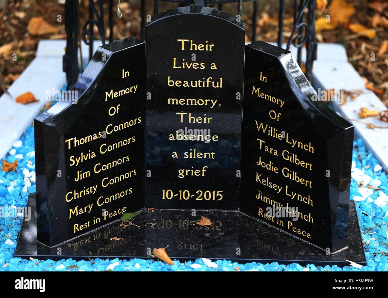 A memorial headstone at the Traveller halting site Carrickmines in ...