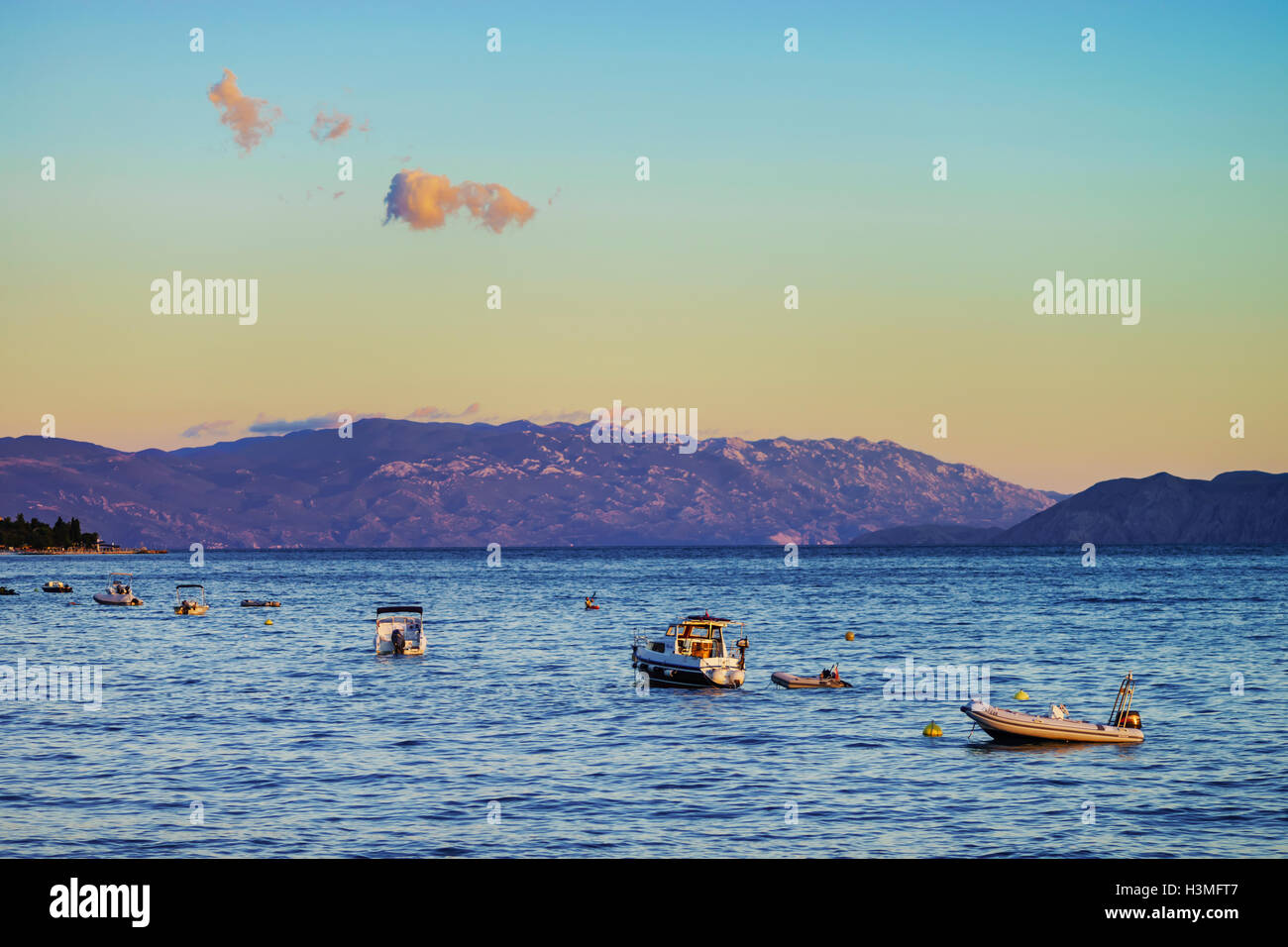 Ships and yachts on Adriatic sea, Croatia, summer time Stock Photo - Alamy