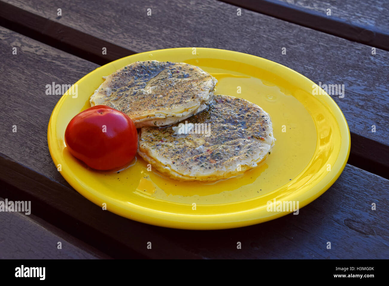 Close up traditional European Czech and Slovak snack starter meal for ...