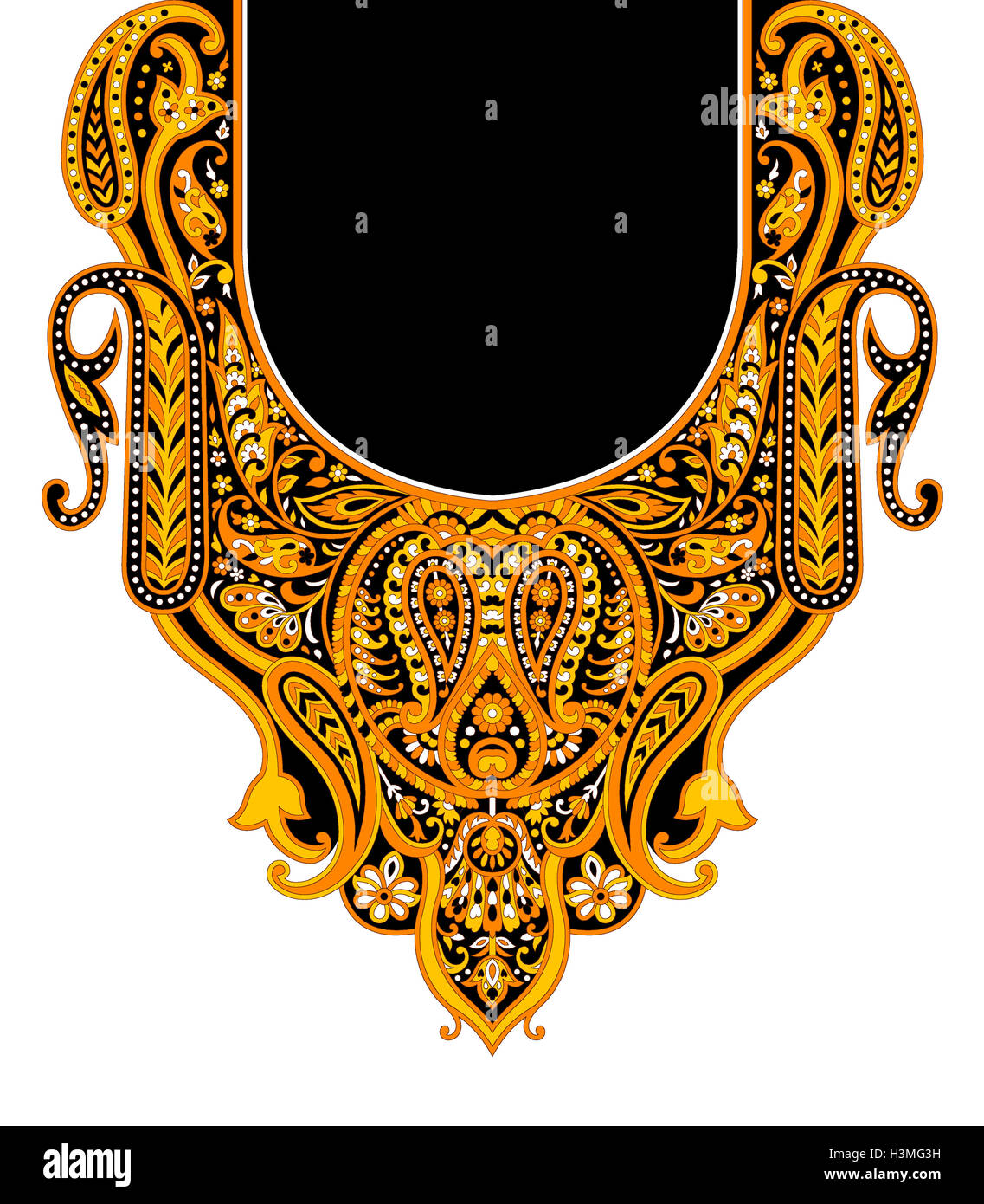 beautiful colorful textile print unique dress neck design Stock Photo ...