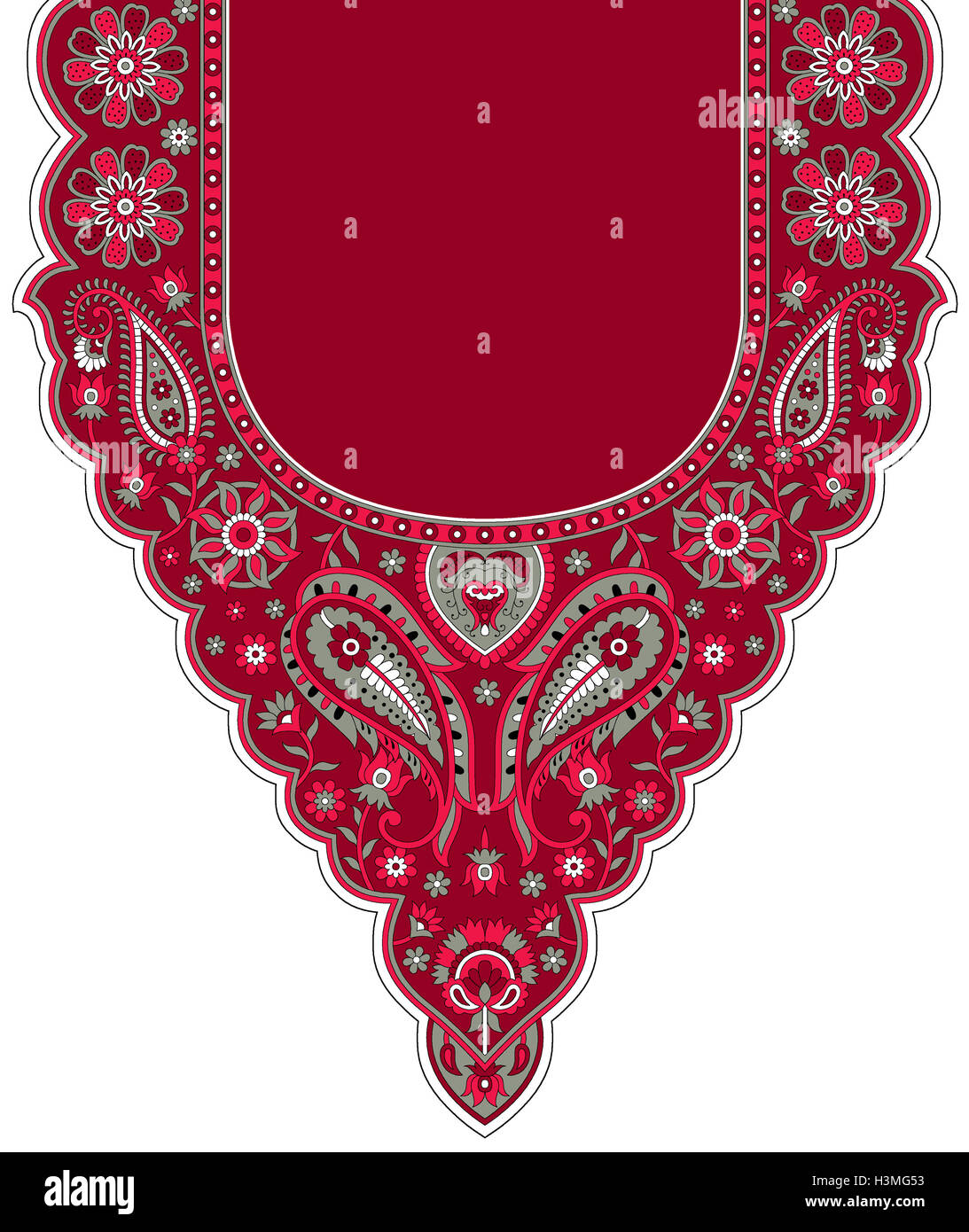 beautiful colorful textile print unique dress neck design Stock Photo ...