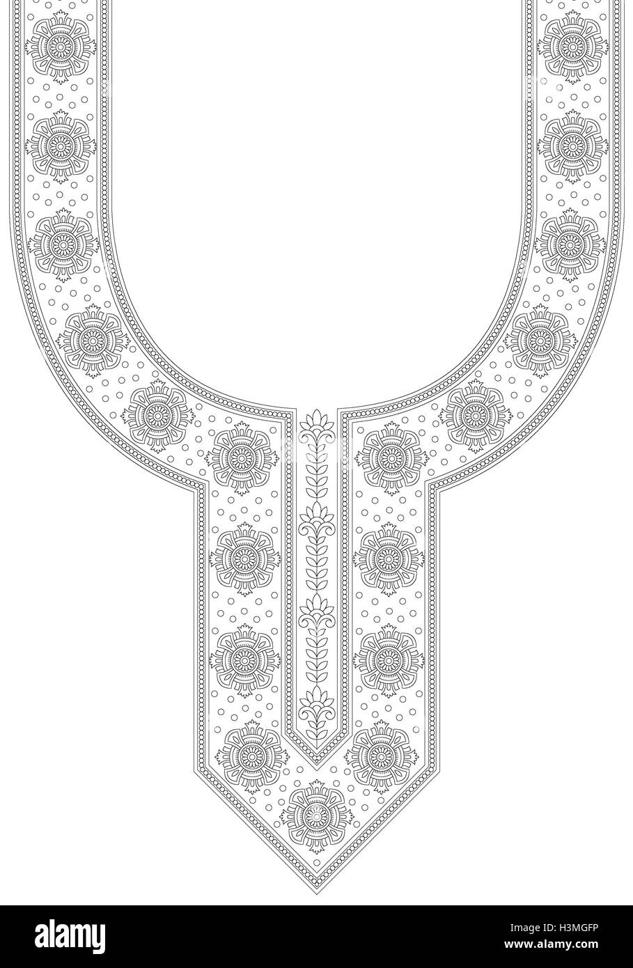 Churidar neck patterns Black and White Stock Photos & Images - Alamy