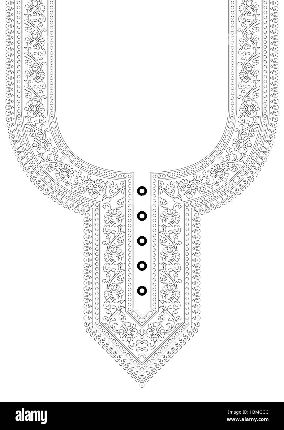 Neck designs for salwar kameez Black and White Stock Photos & Images ...