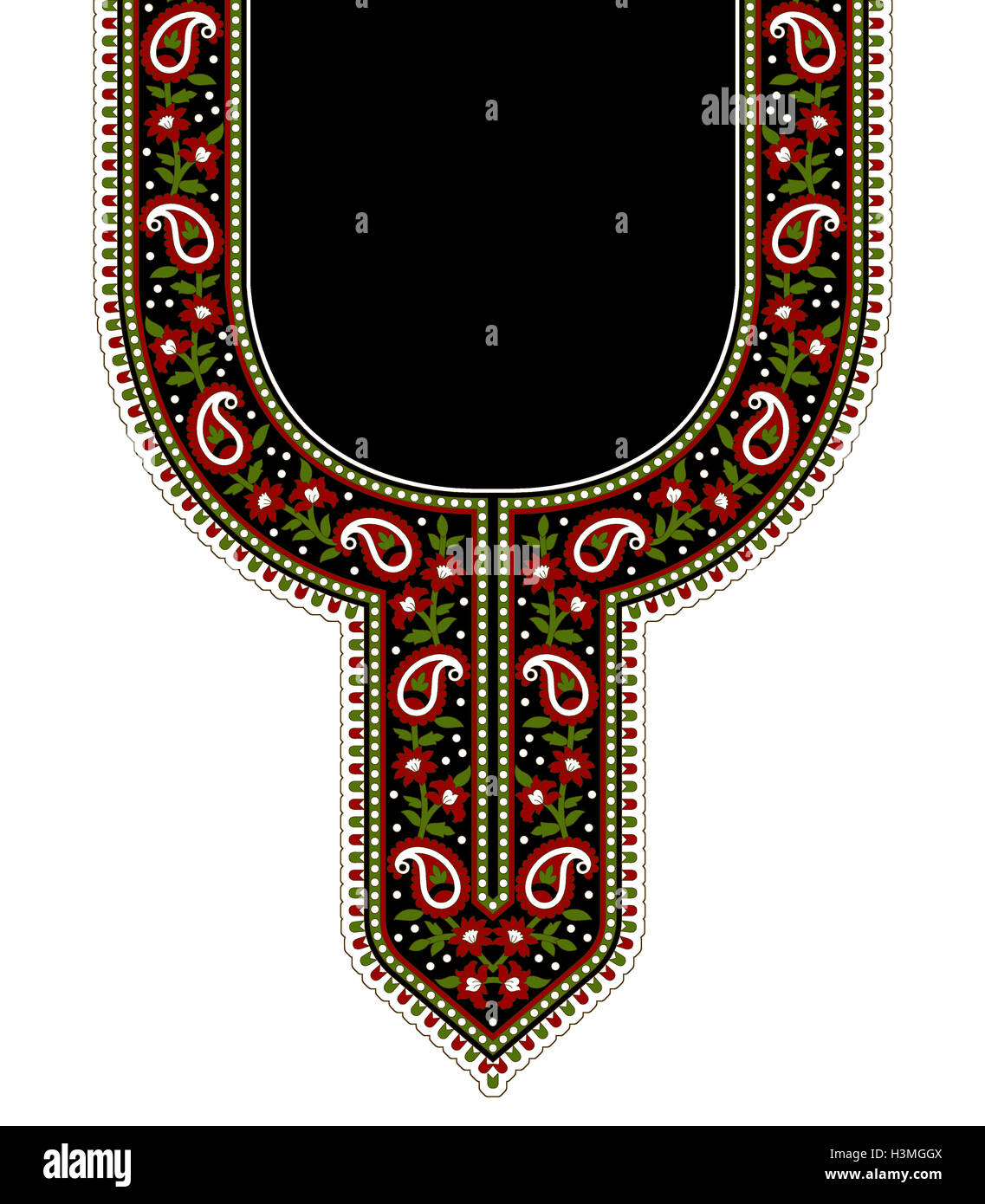 beautiful colorful textile print unique dress neck design Stock Photo ...