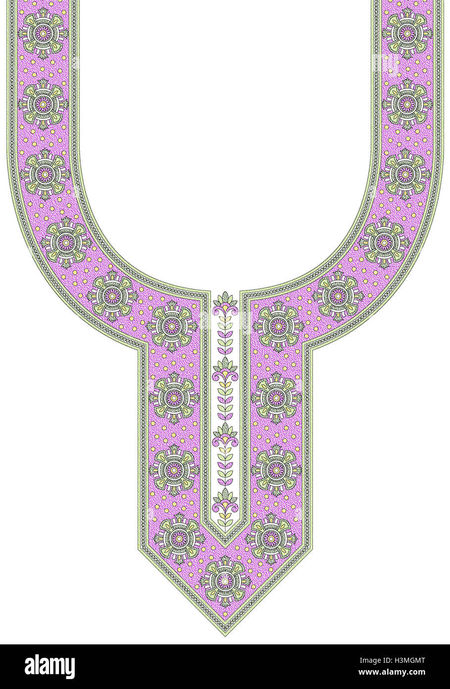 beautiful colorful textile print unique dress neck design Stock Photo ...