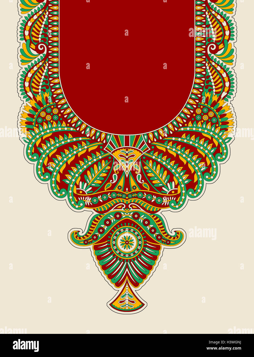 beautiful colorful textile print unique dress neck design Stock Photo ...