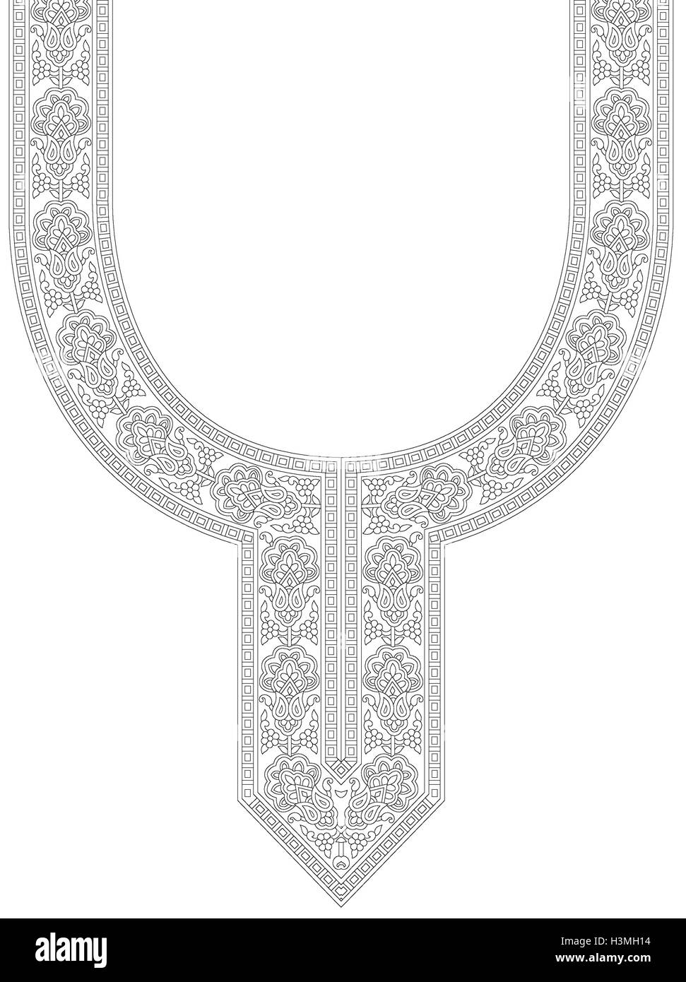 Neck designs for salwar kameez Black and White Stock Photos & Images ...