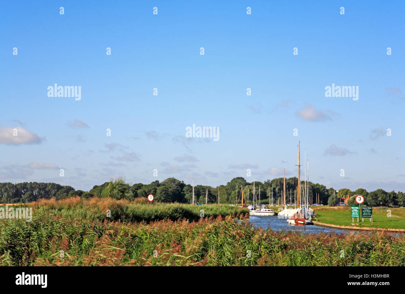 A view of Upton Dyke leading off from the River Bure on the Norfolk ...
