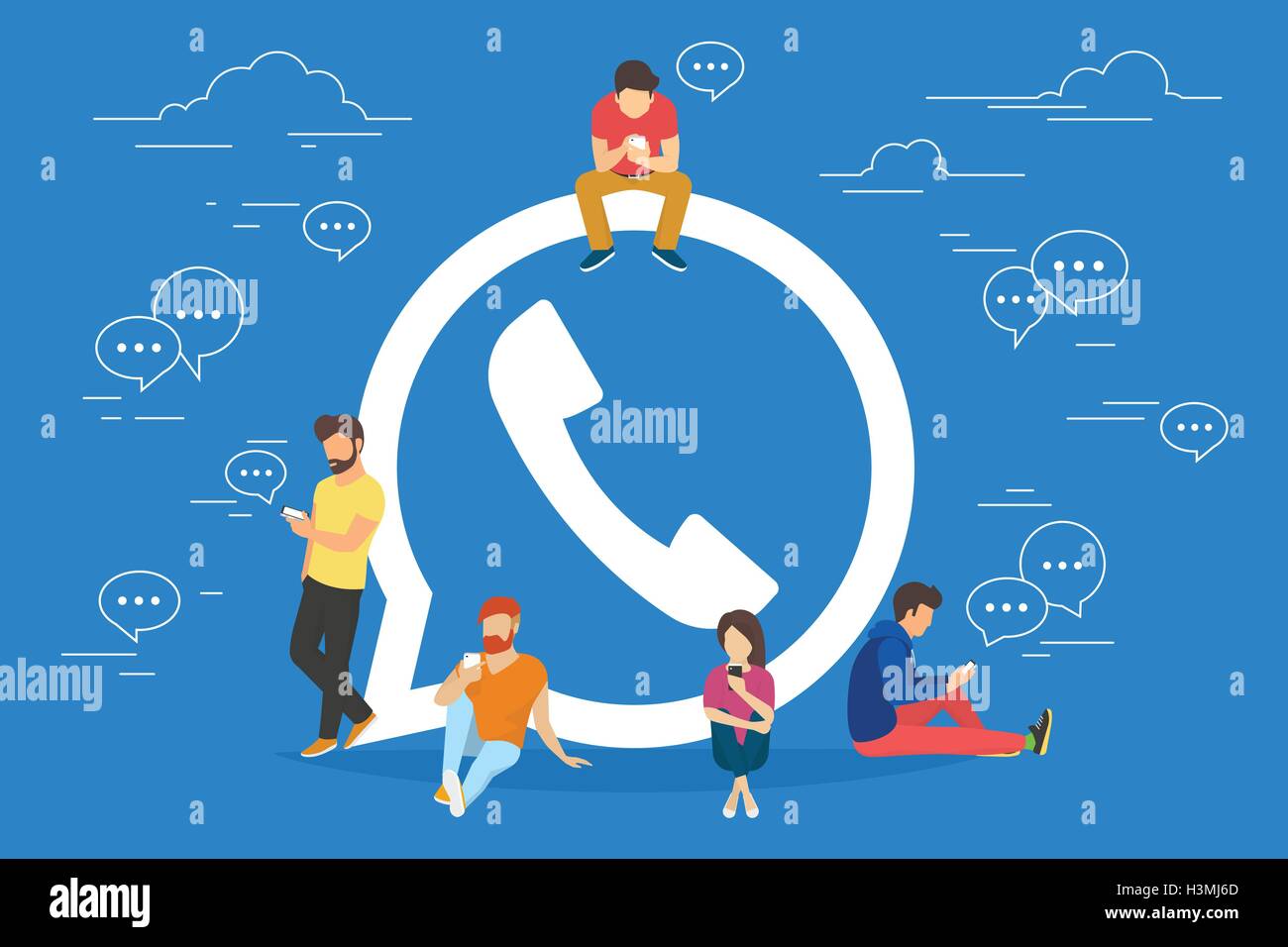 Symbol of mobile messenger concept illustration Stock Vector Image ...