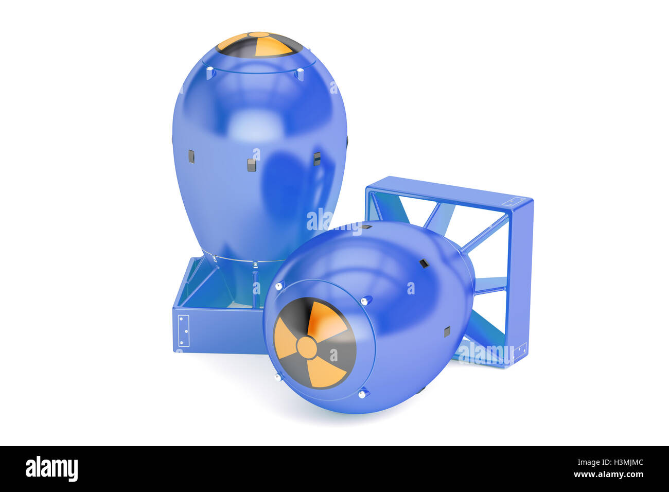 Atomic bombs, 3D rendering isolated on white background Stock Photo - Alamy