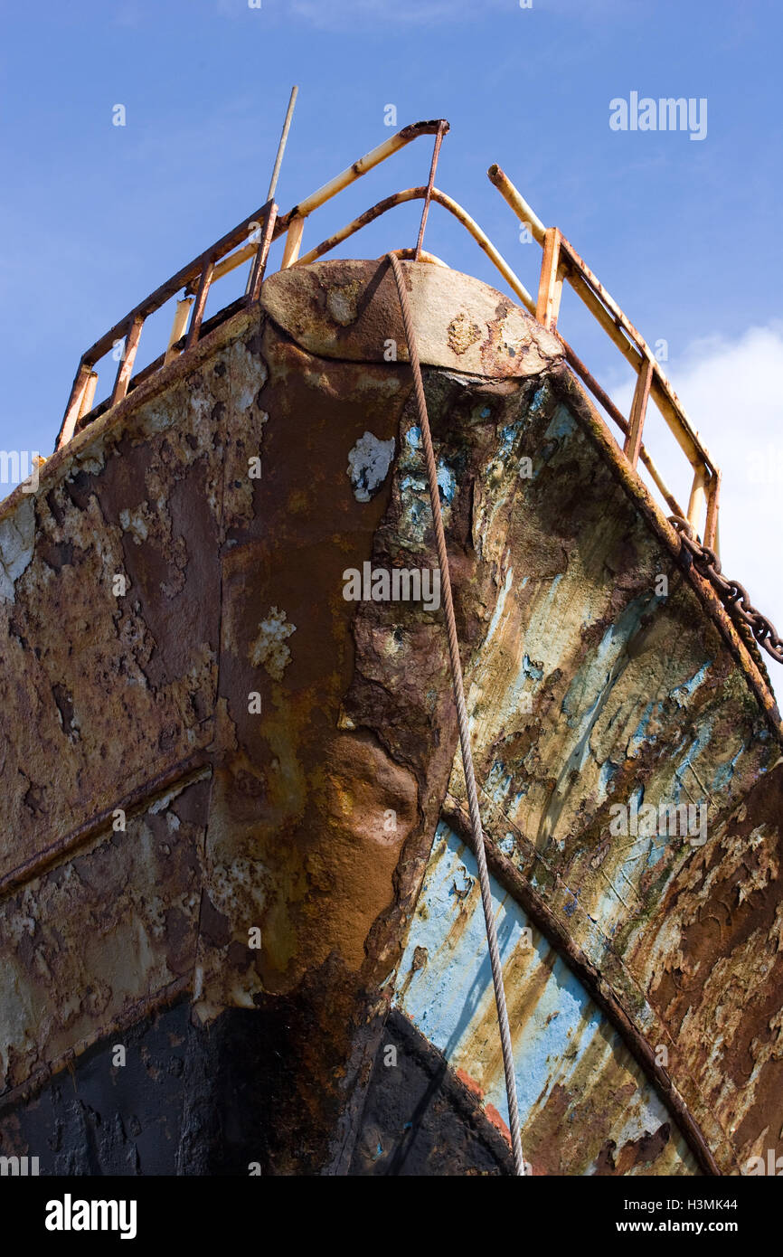 Rusty bow of a derelict fishing trawler Stock Photo - Alamy