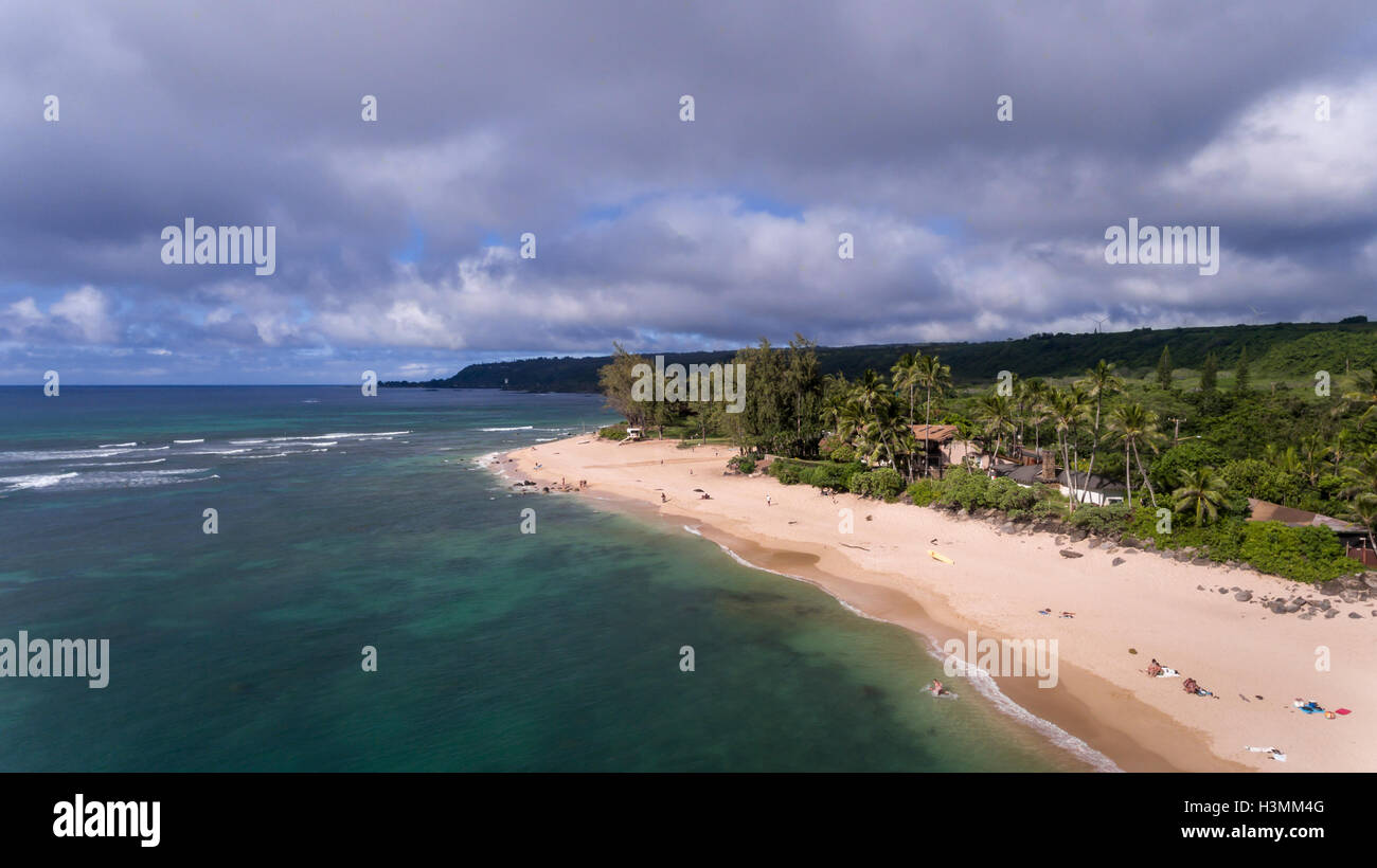 Aerial view of north shore of Oahu Ocean and Beaches Stock Photo - Alamy