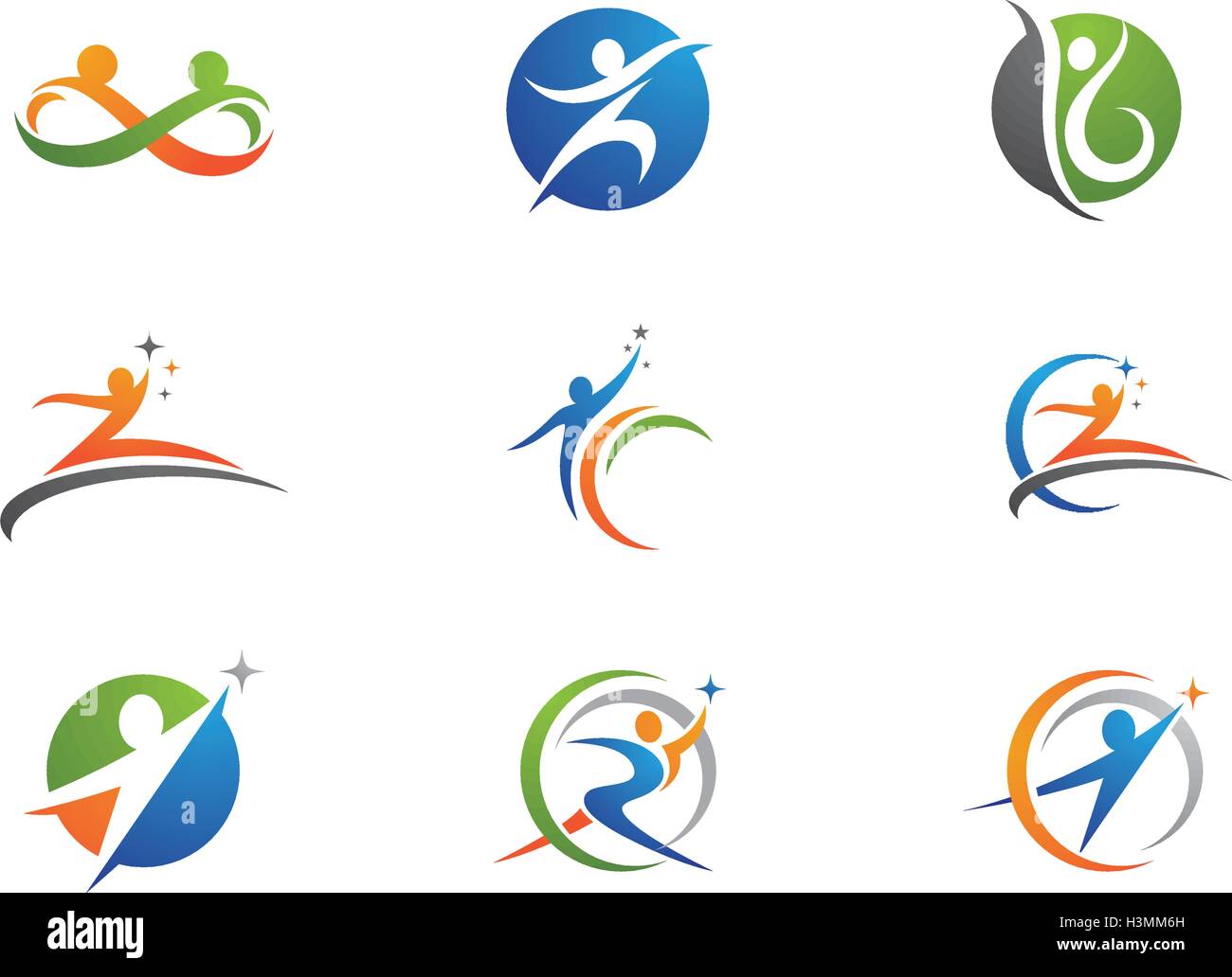 Fun people Healthy Life icon Logo template Stock Vector Image & Art - Alamy