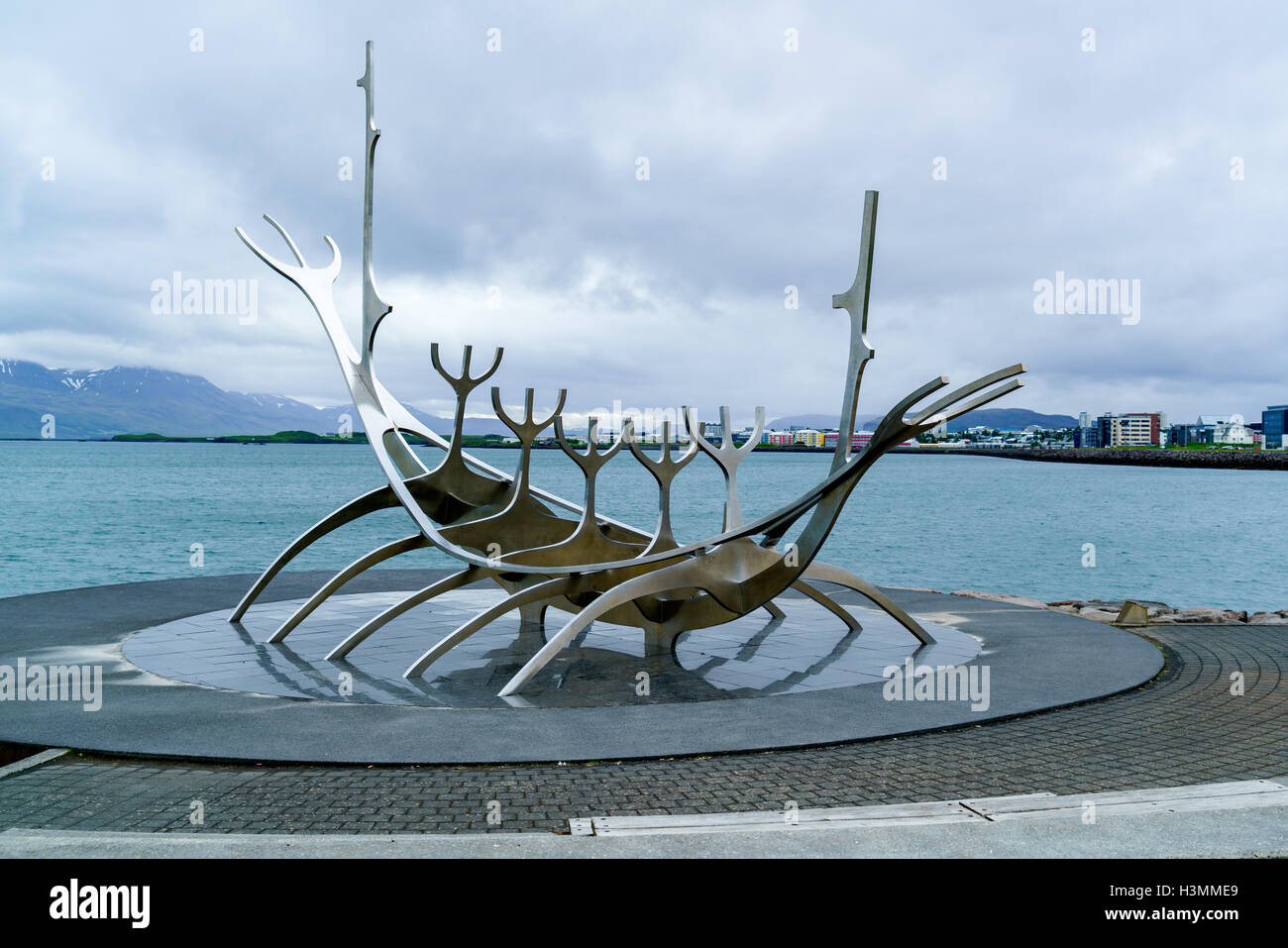Viking ship monument in Reykjavik, Iceland Stock Photo - Alamy