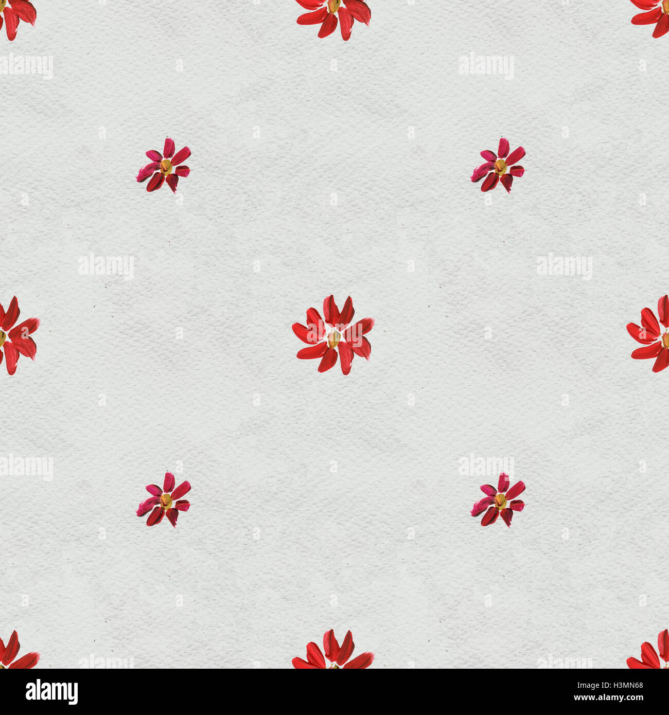 Seamless pattern with red flowers Stock Photo - Alamy